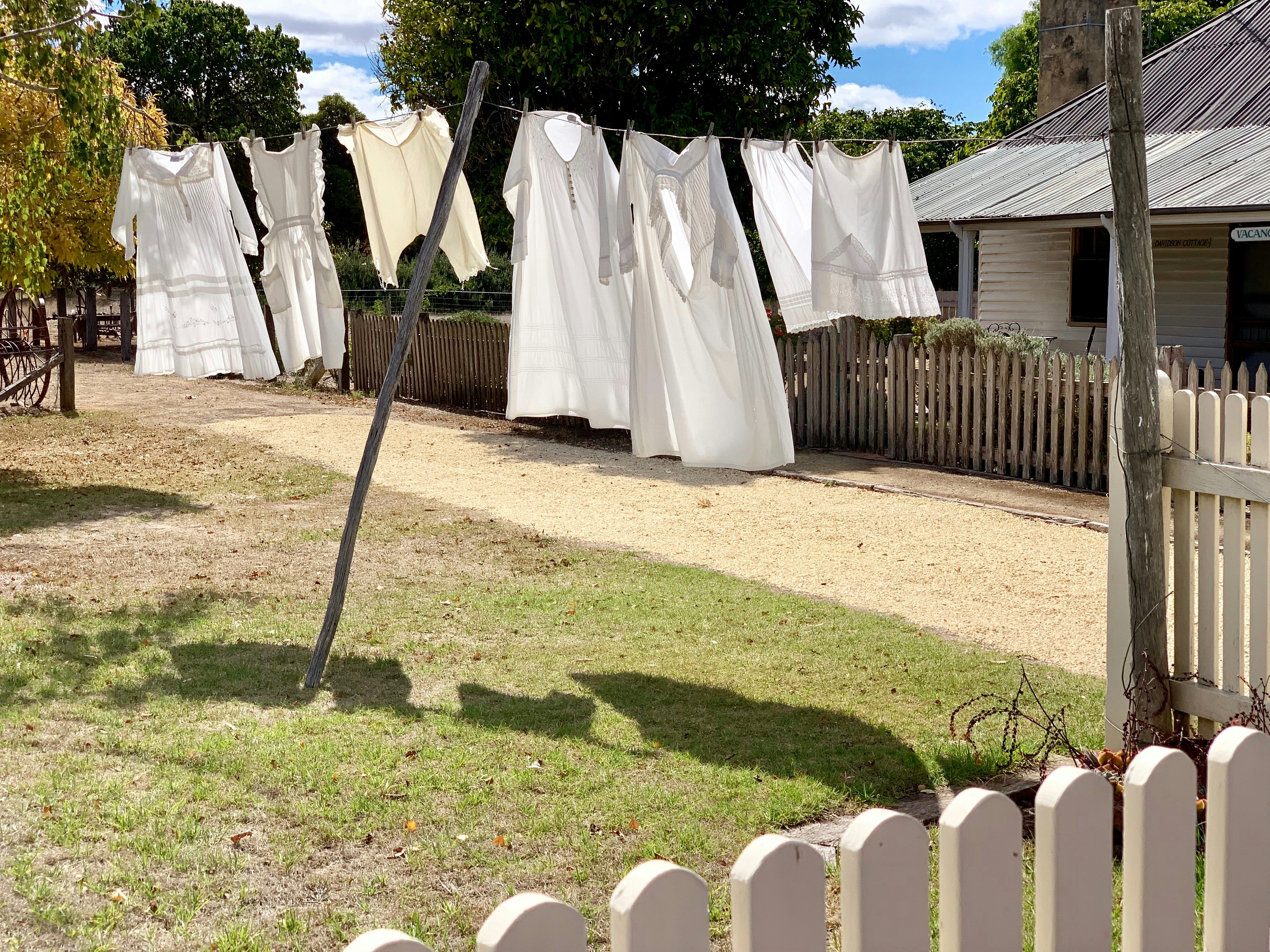 Washing Lines and White Dwellings: A Quiet Laundry Courtyard