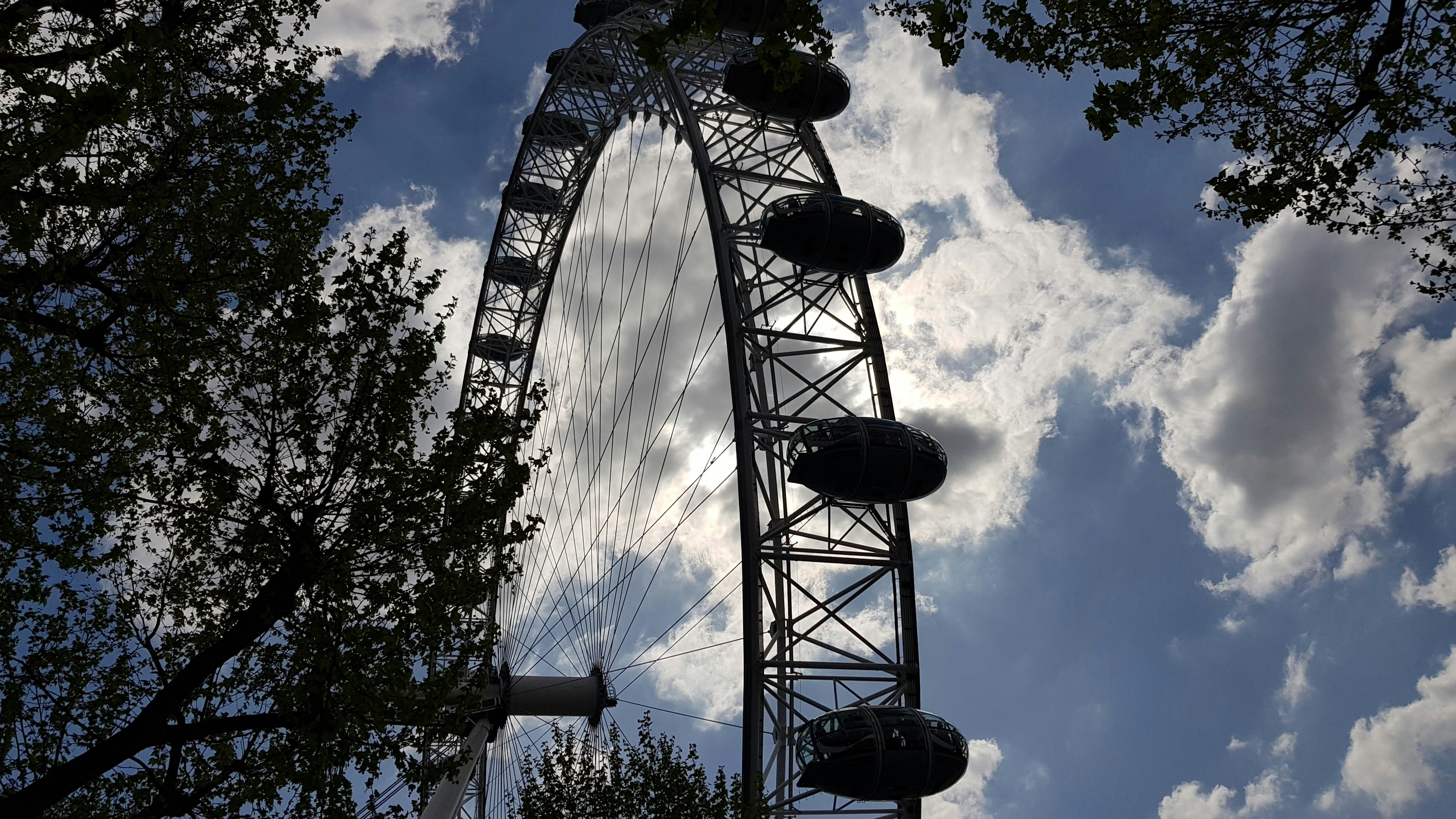 Silhouette of Ferris wheel in park photo – Free London eye waterloo ...