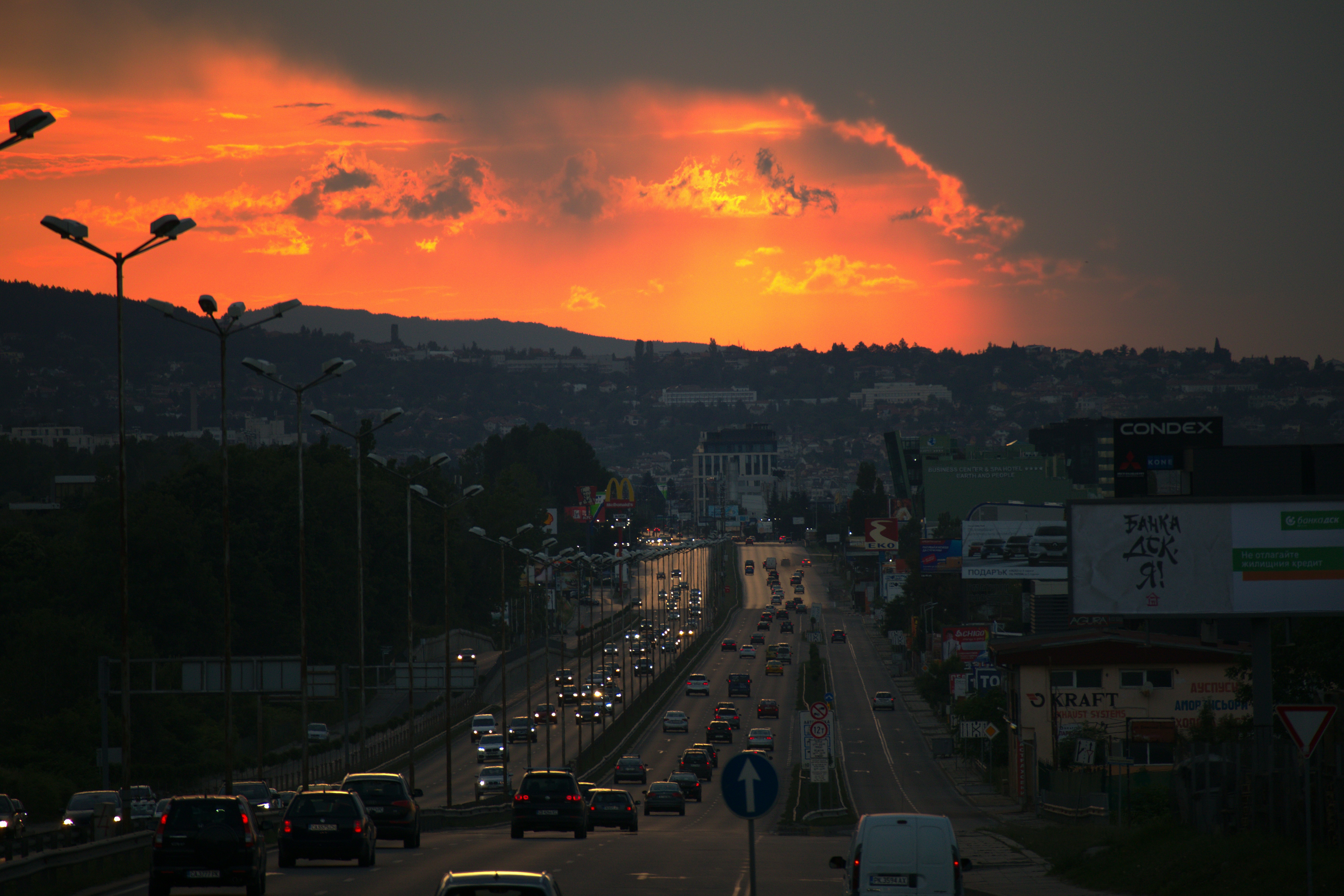 Aerial photo of cars passing by photo – Free Orange Image on Unsplash