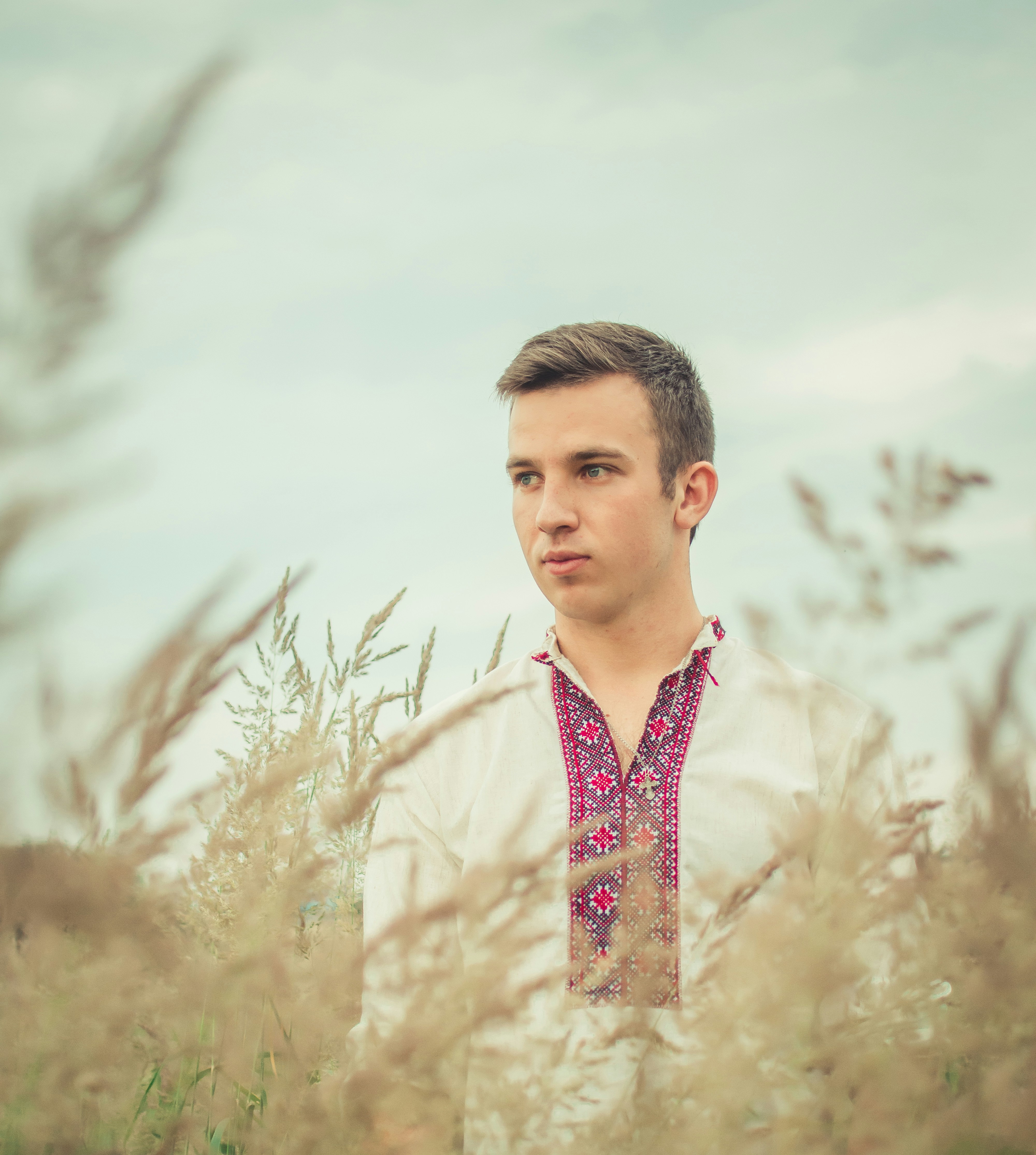 Field Portrait in Soft Focus: A Portrait Amid Tall Grain