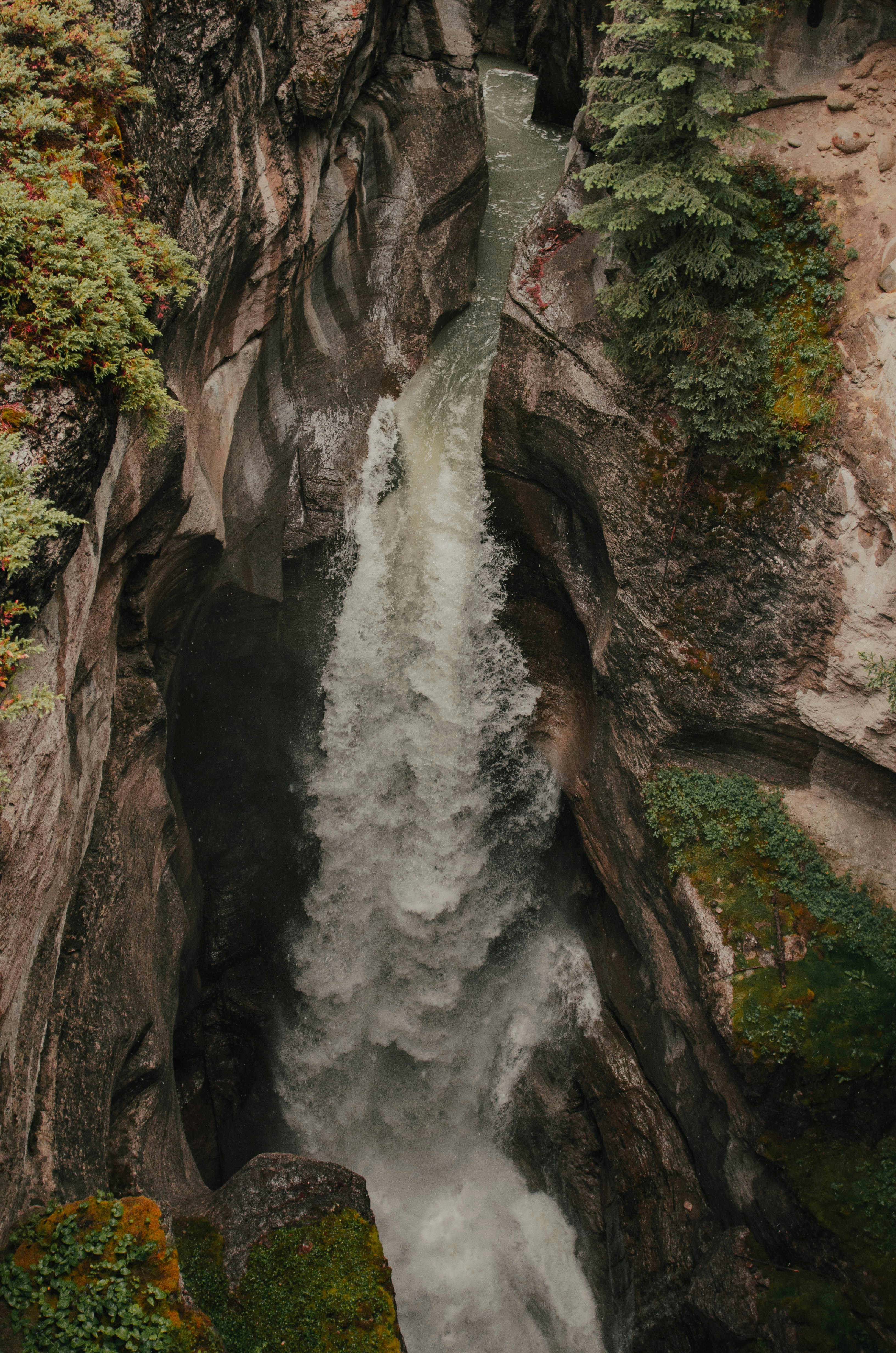 Aerial Vein Through Granite: Whitewater in a Narrow Canyon