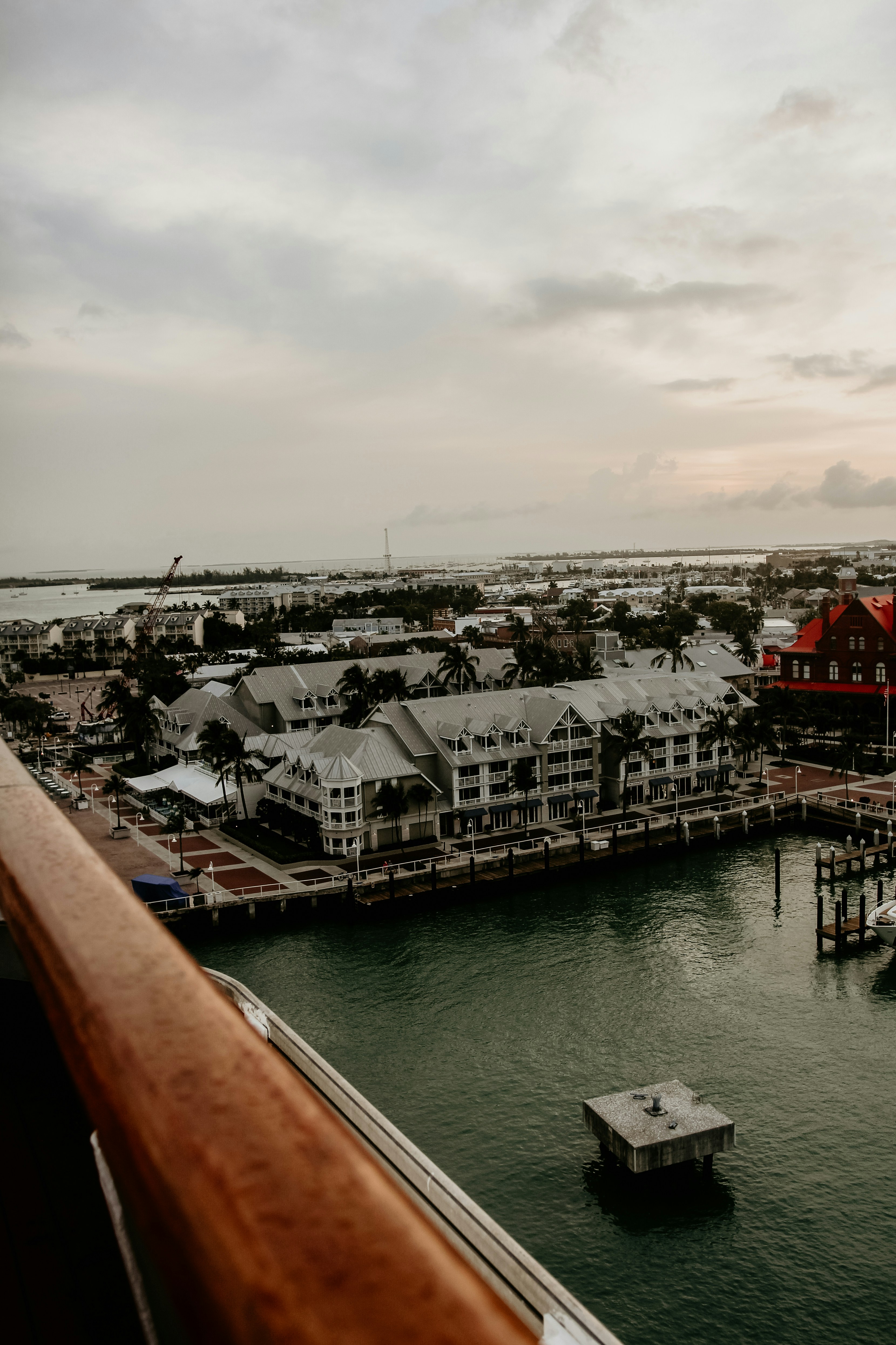 Harborfront Row Houses Along a Calm Waterfront at Dusk