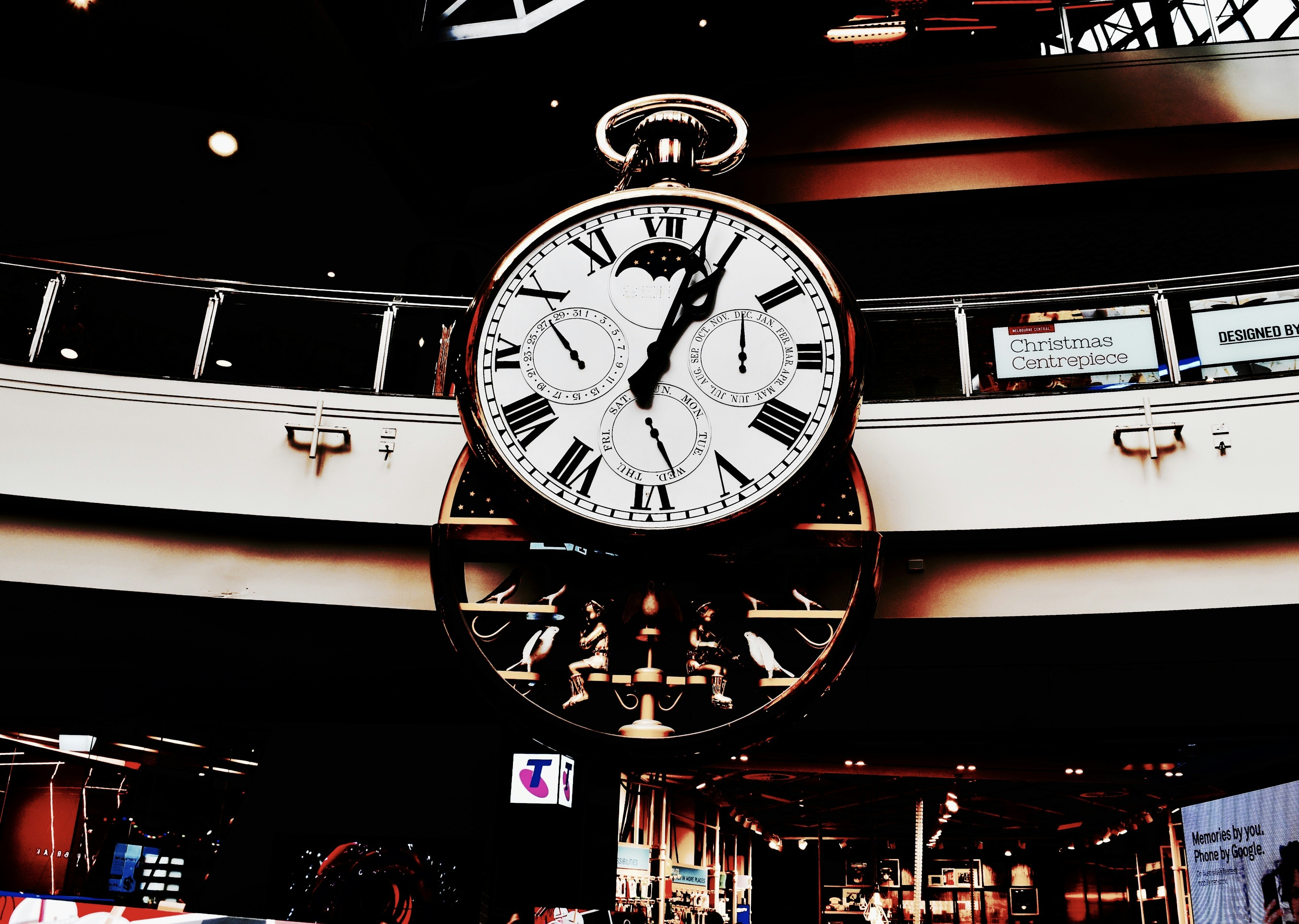 Timekeeper Overhead: A Giant Roman Clock Anchors the Mall Atrium