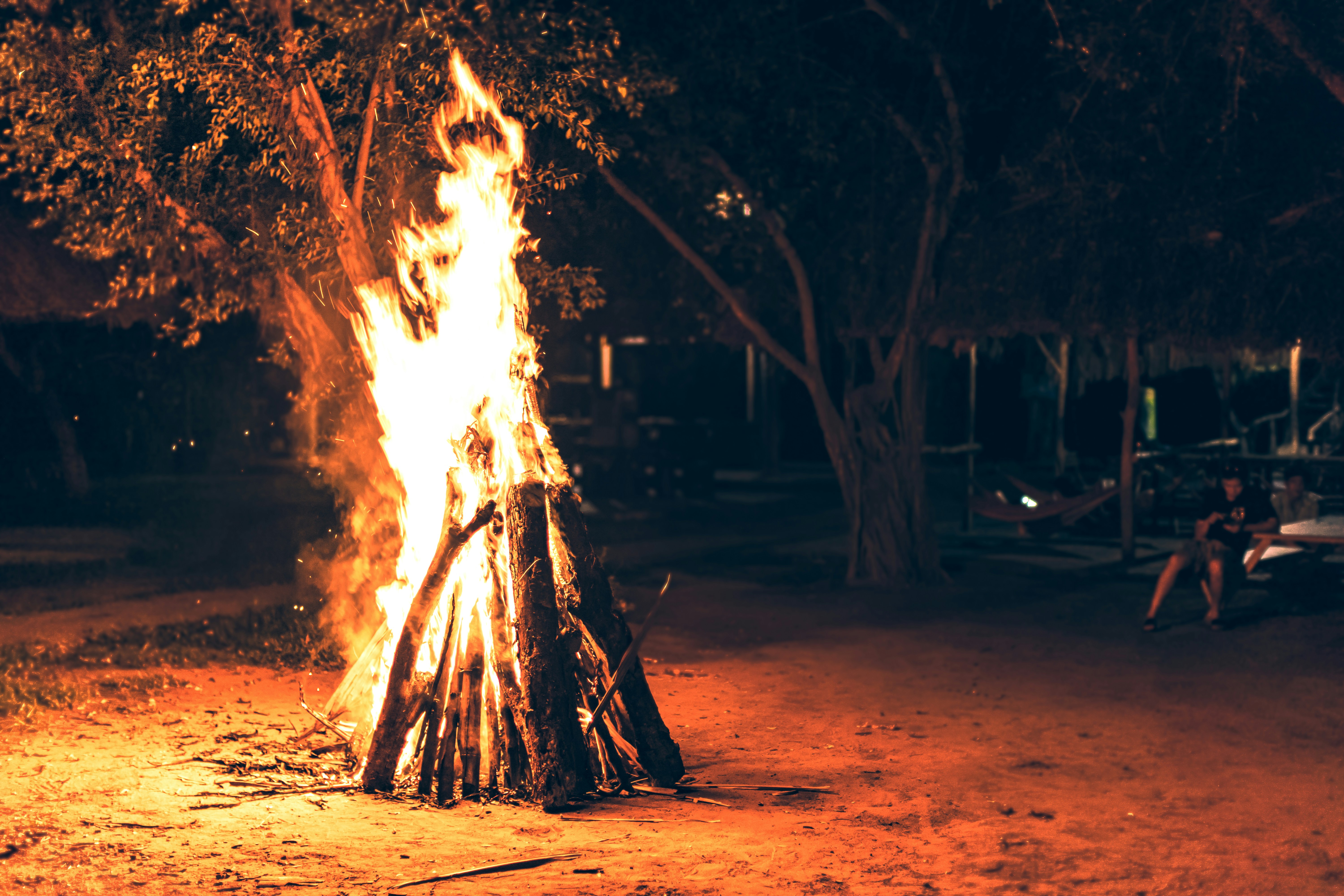 bonfire at night