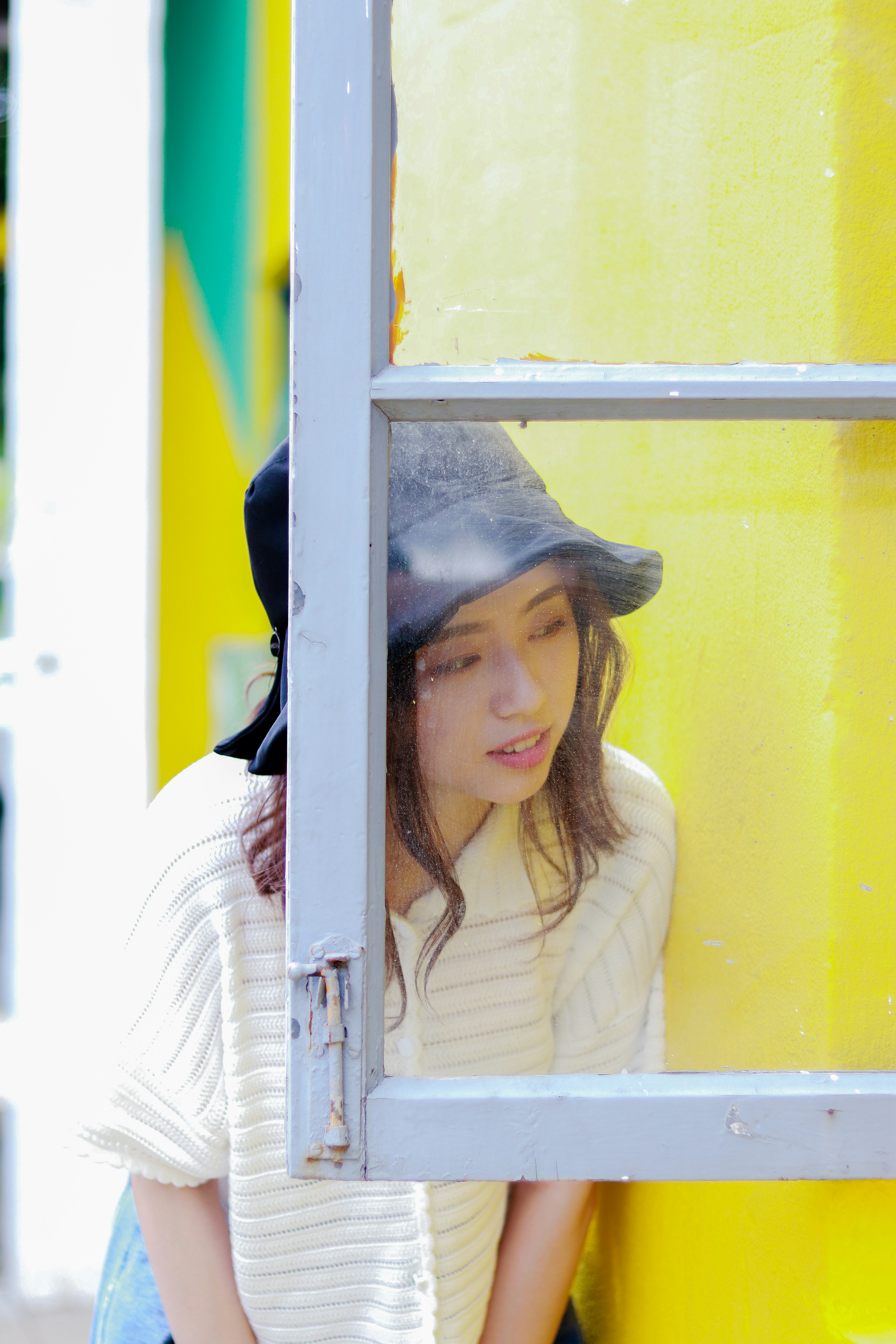 woman near yellow all