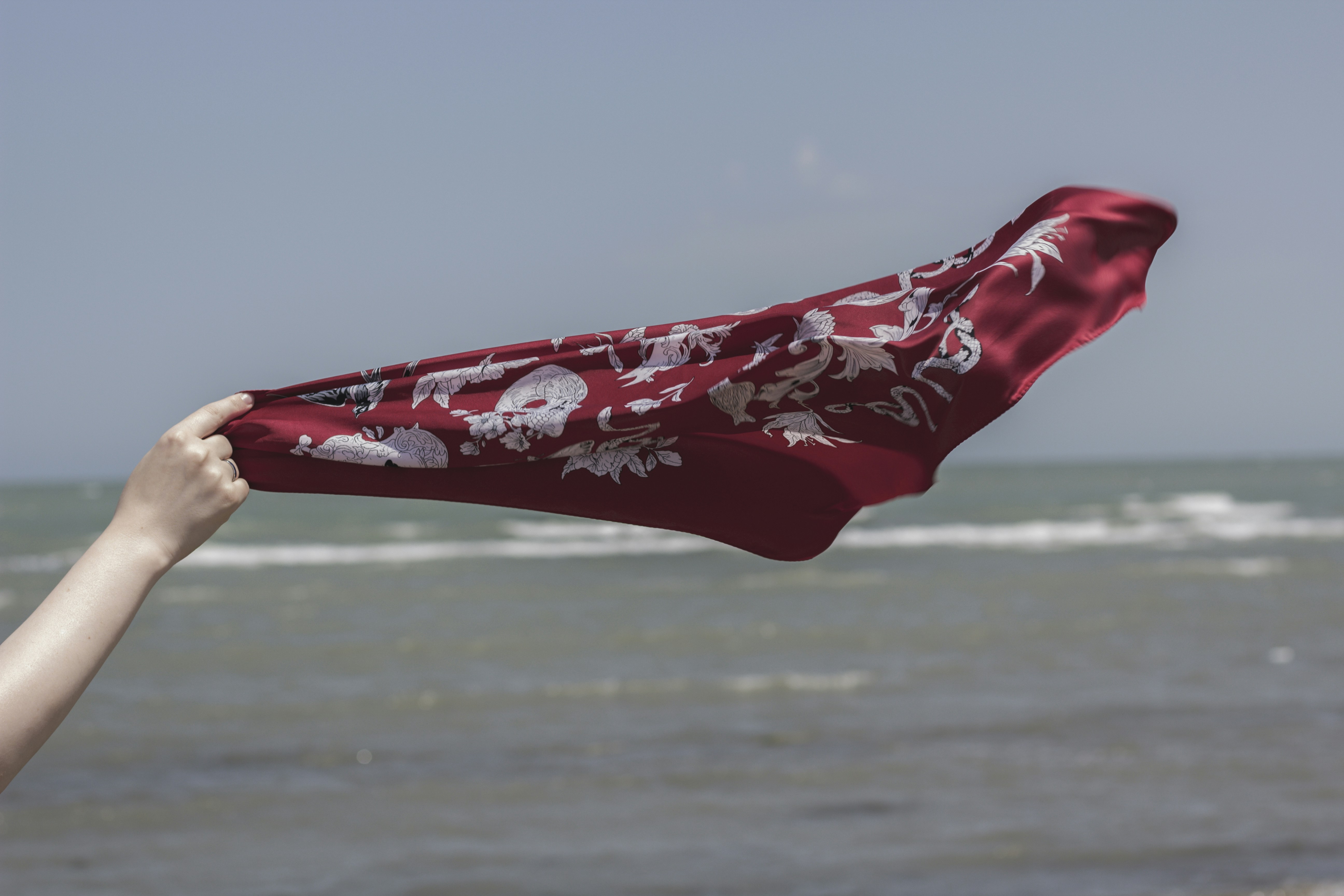 Red Silk in the Sea Breeze: A Hand-Held Wave of Color