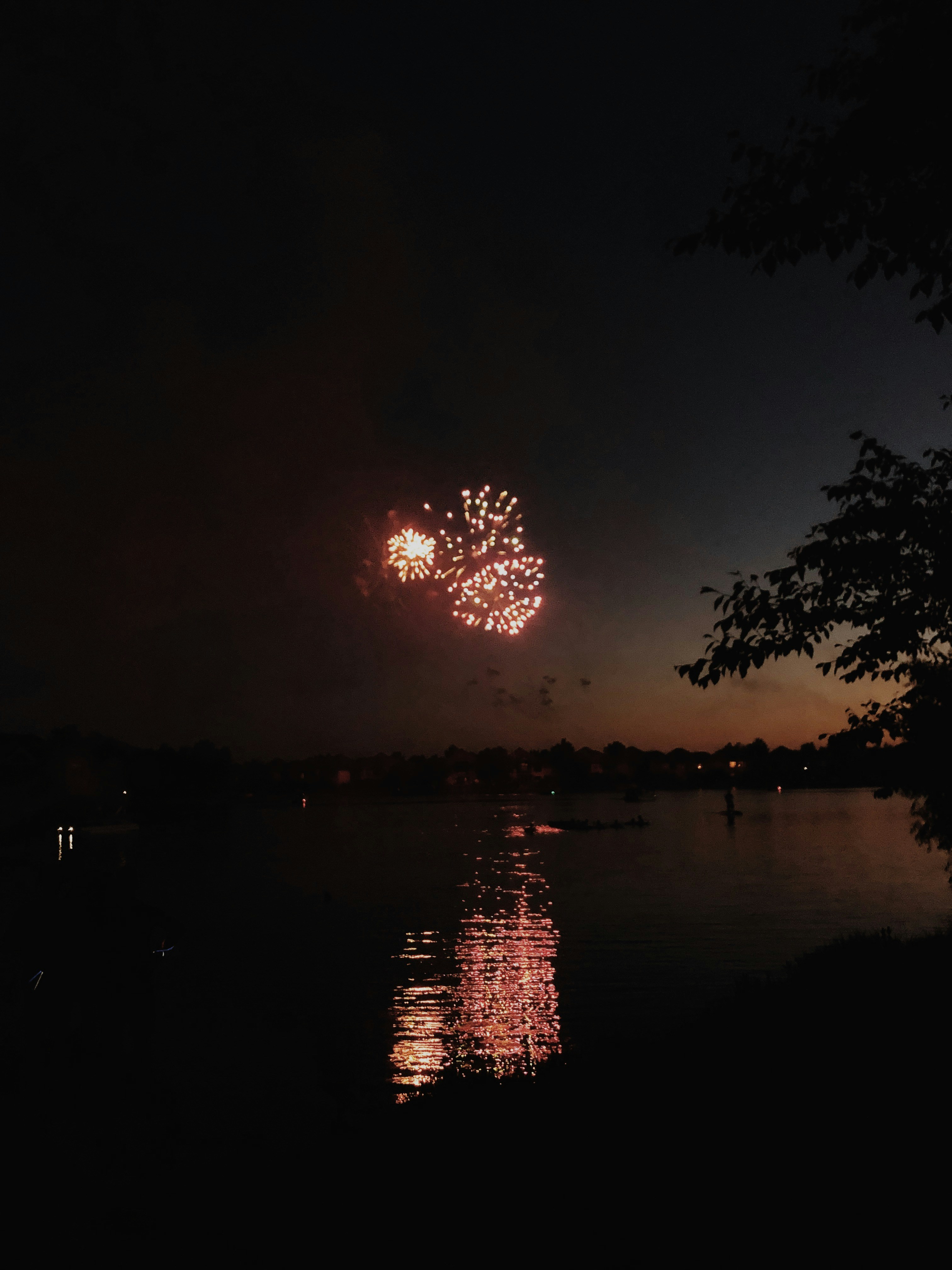 Echoes on the Lake: Fireworks Flicker Over Quiet Water