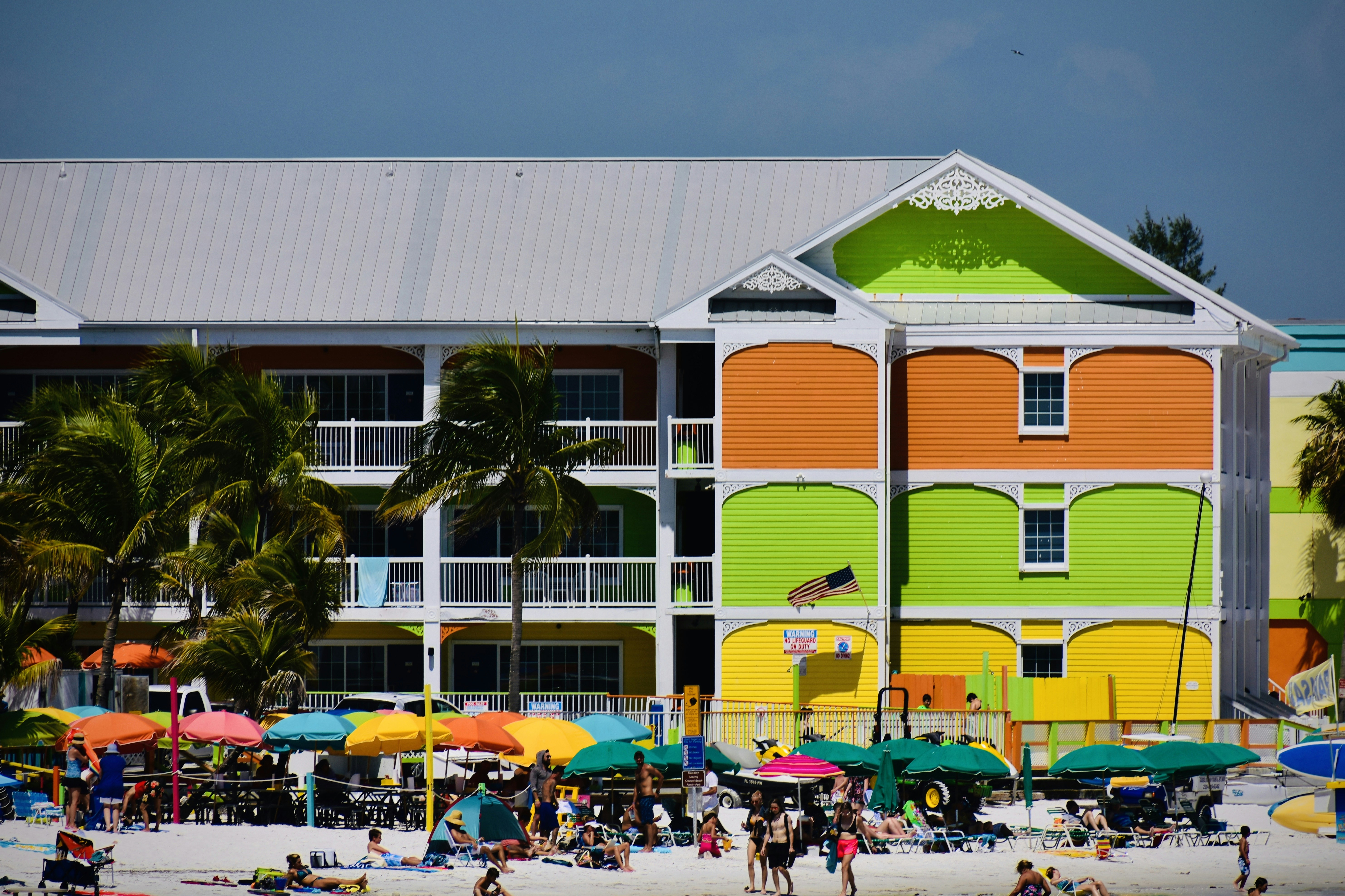 Color-Block Paradise by the Sea: A Beachfront Hotel in Orange and Lime
