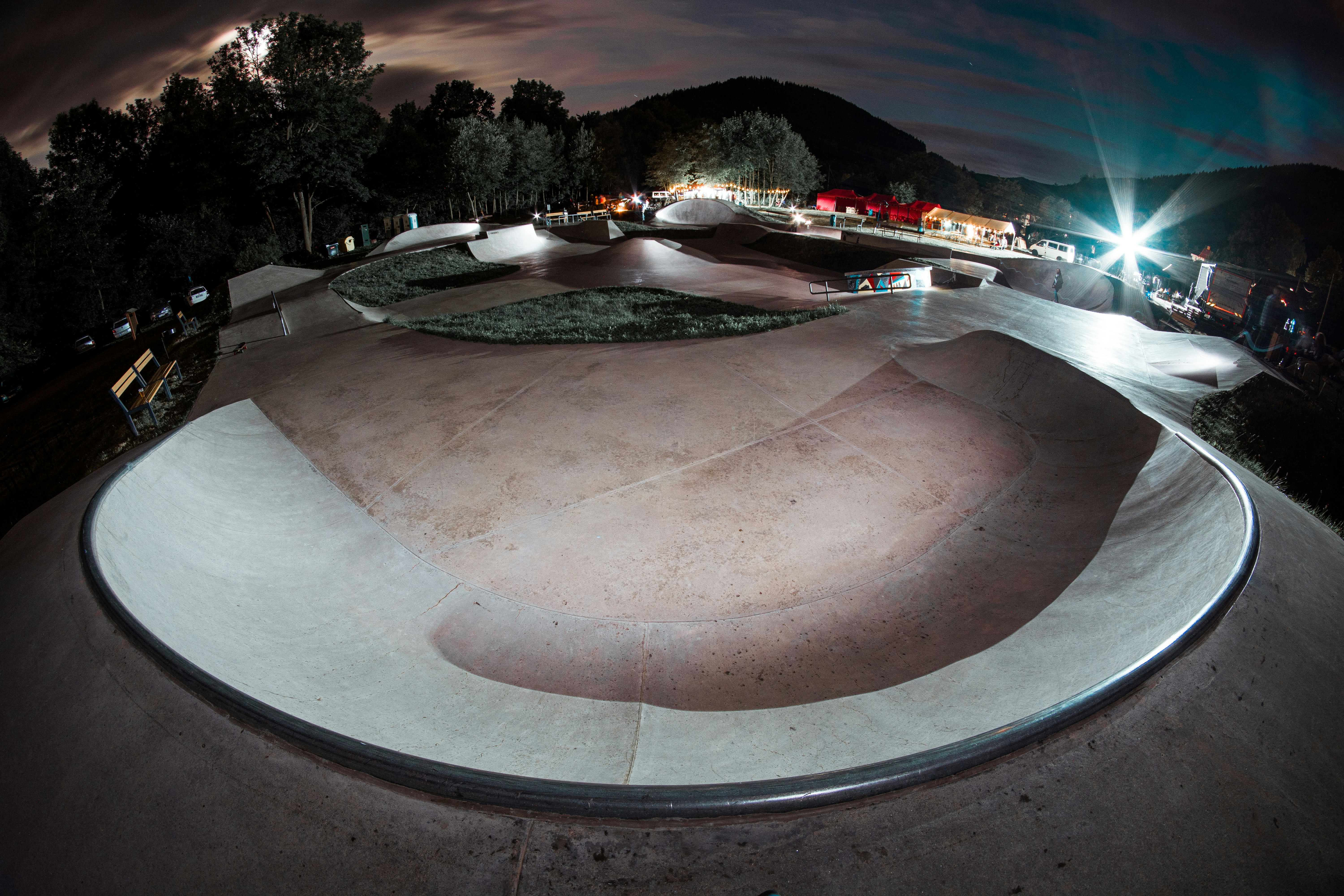 Nocturnal Skate Park Panorama