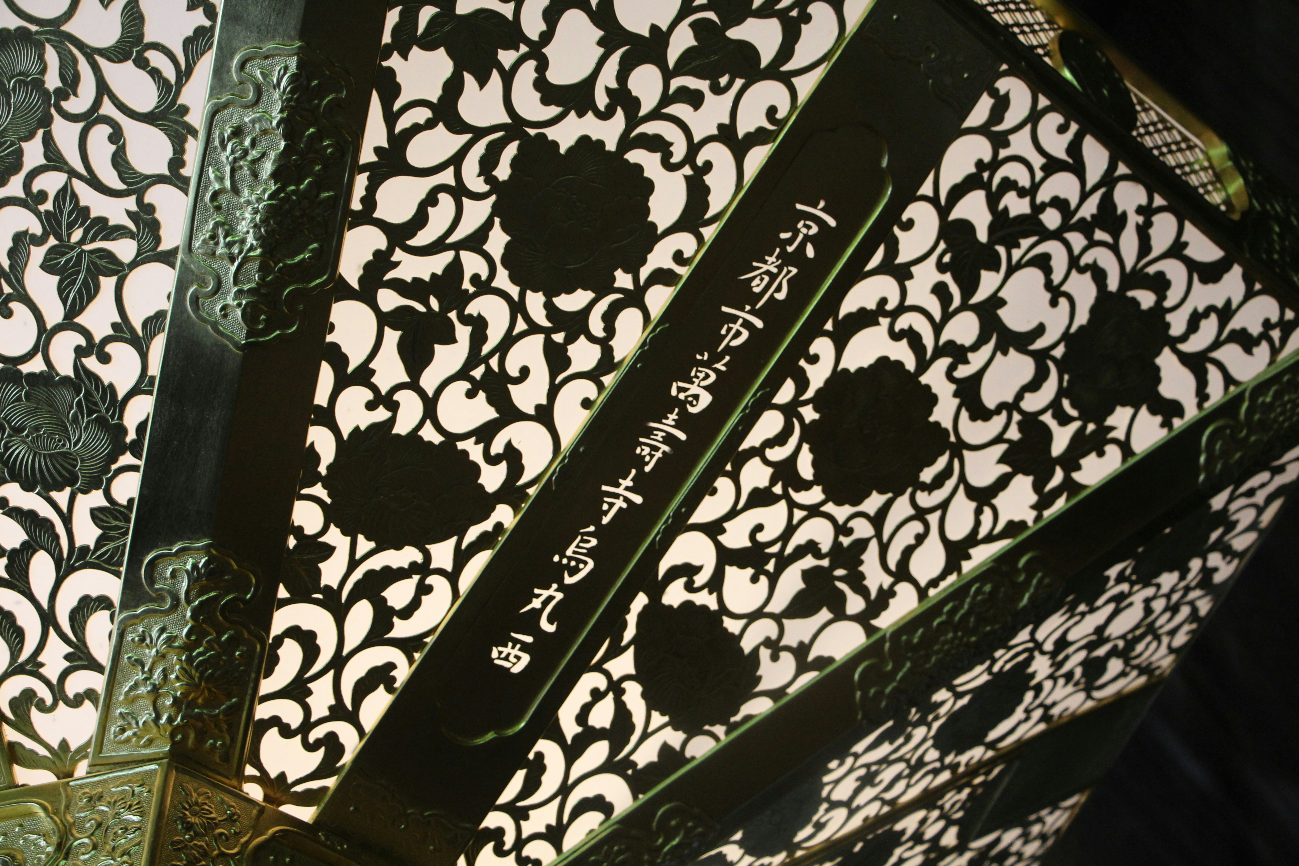 Intricate Shadows of Kyoto's Temple Lantern
