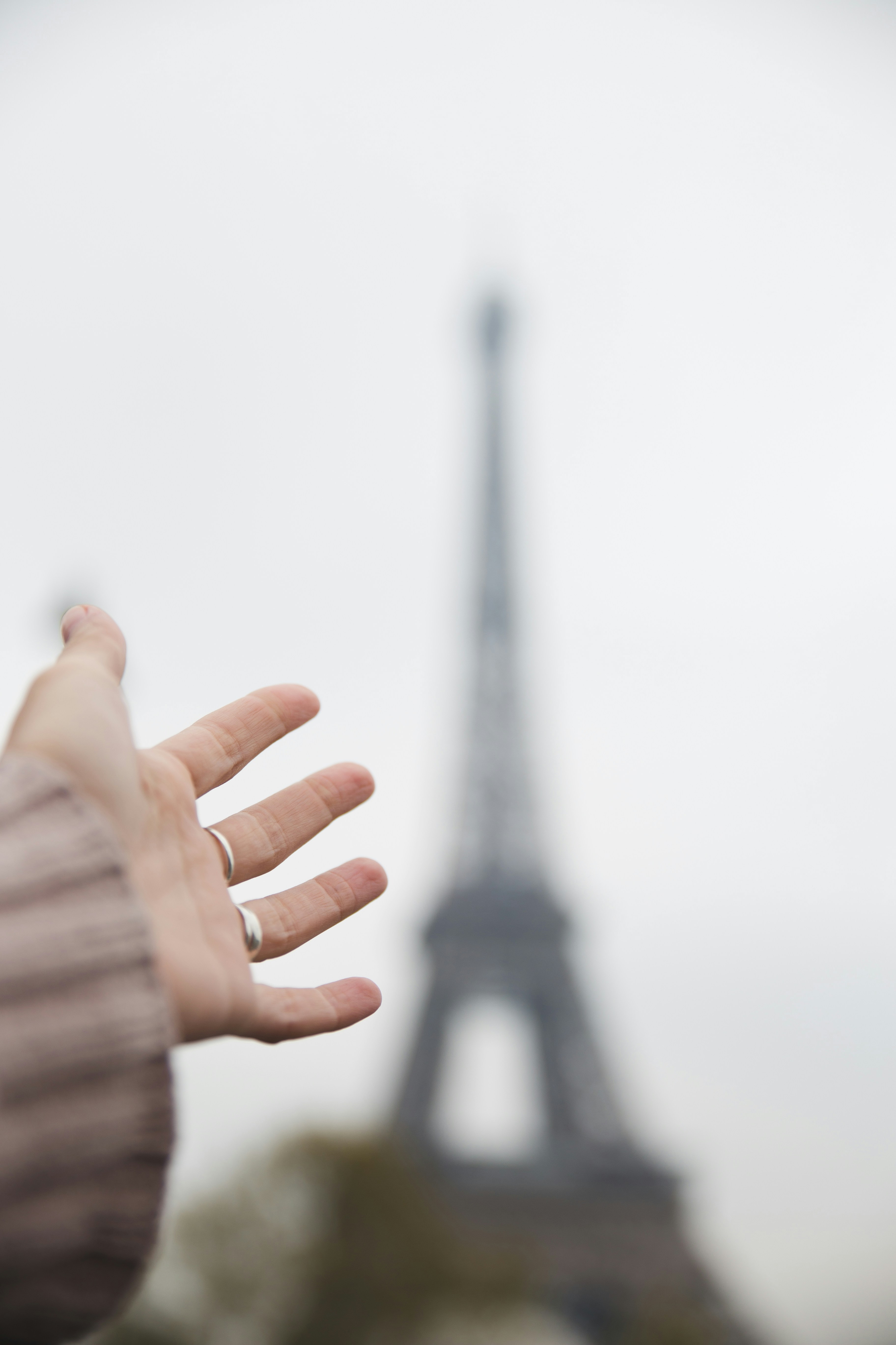 Soft Reach: A Hand in Paris Blur