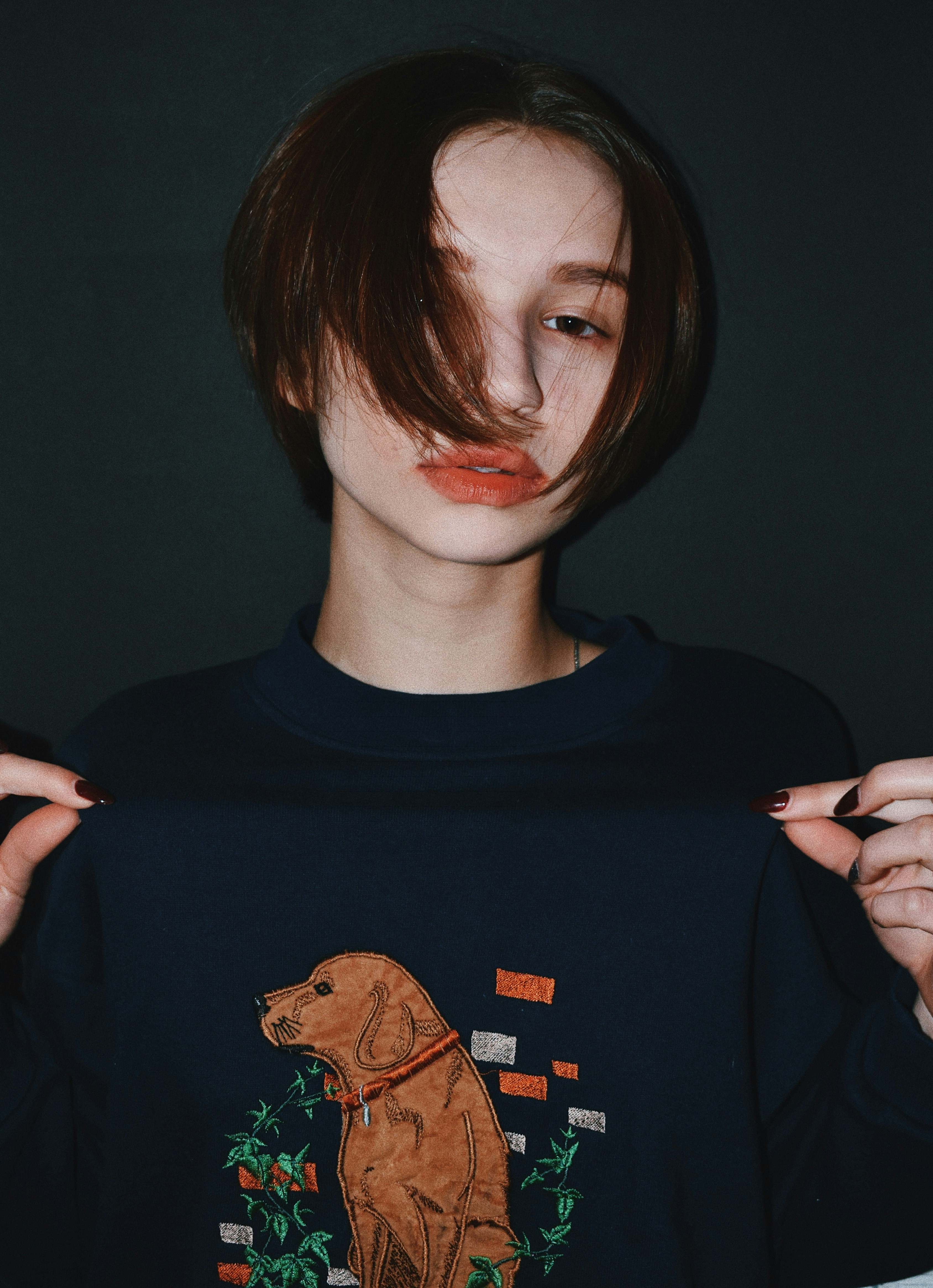 Midnight Navy: a Quiet Portrait with Canine Embroidery