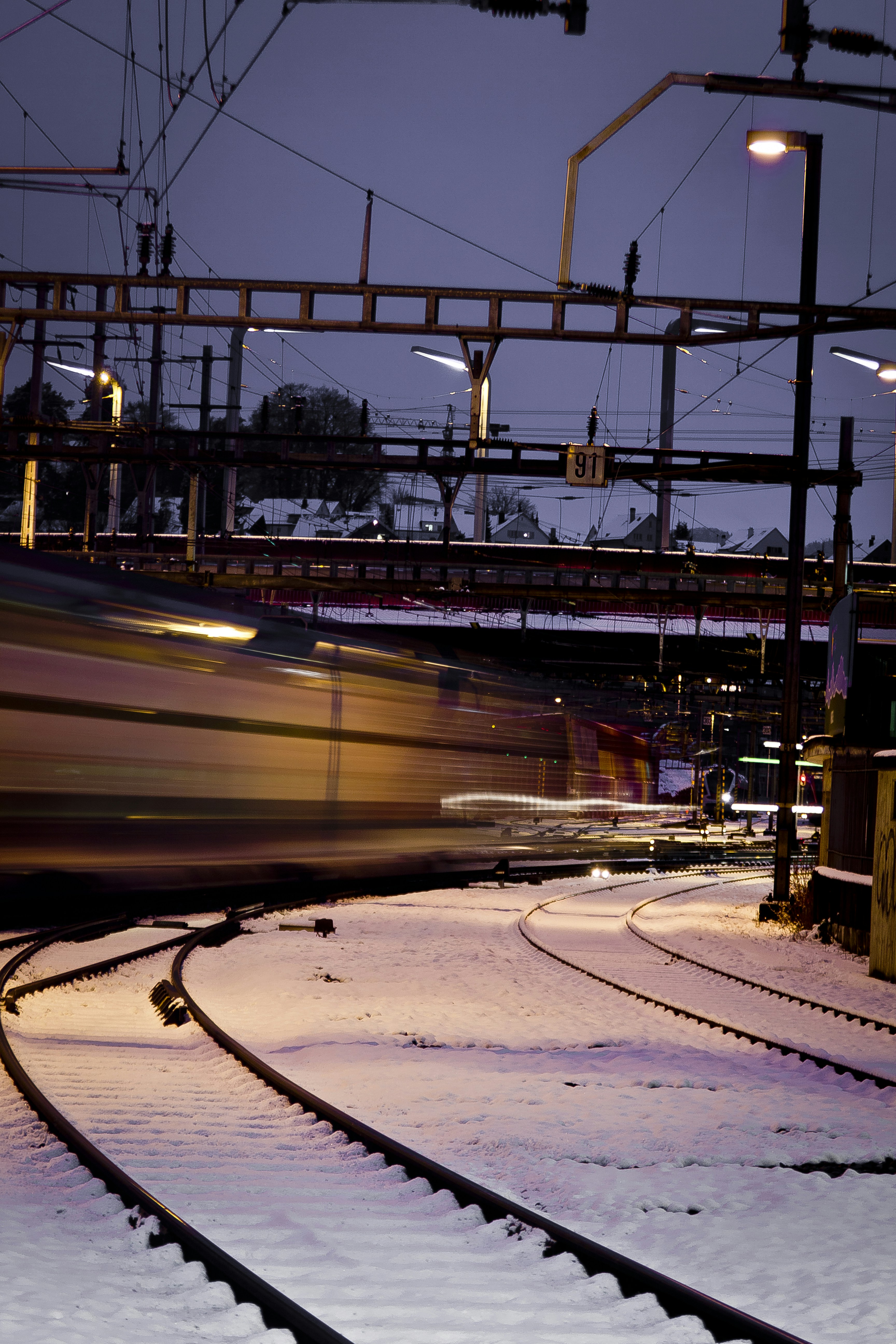 Snowbound Rails: a Night Train in Transit
