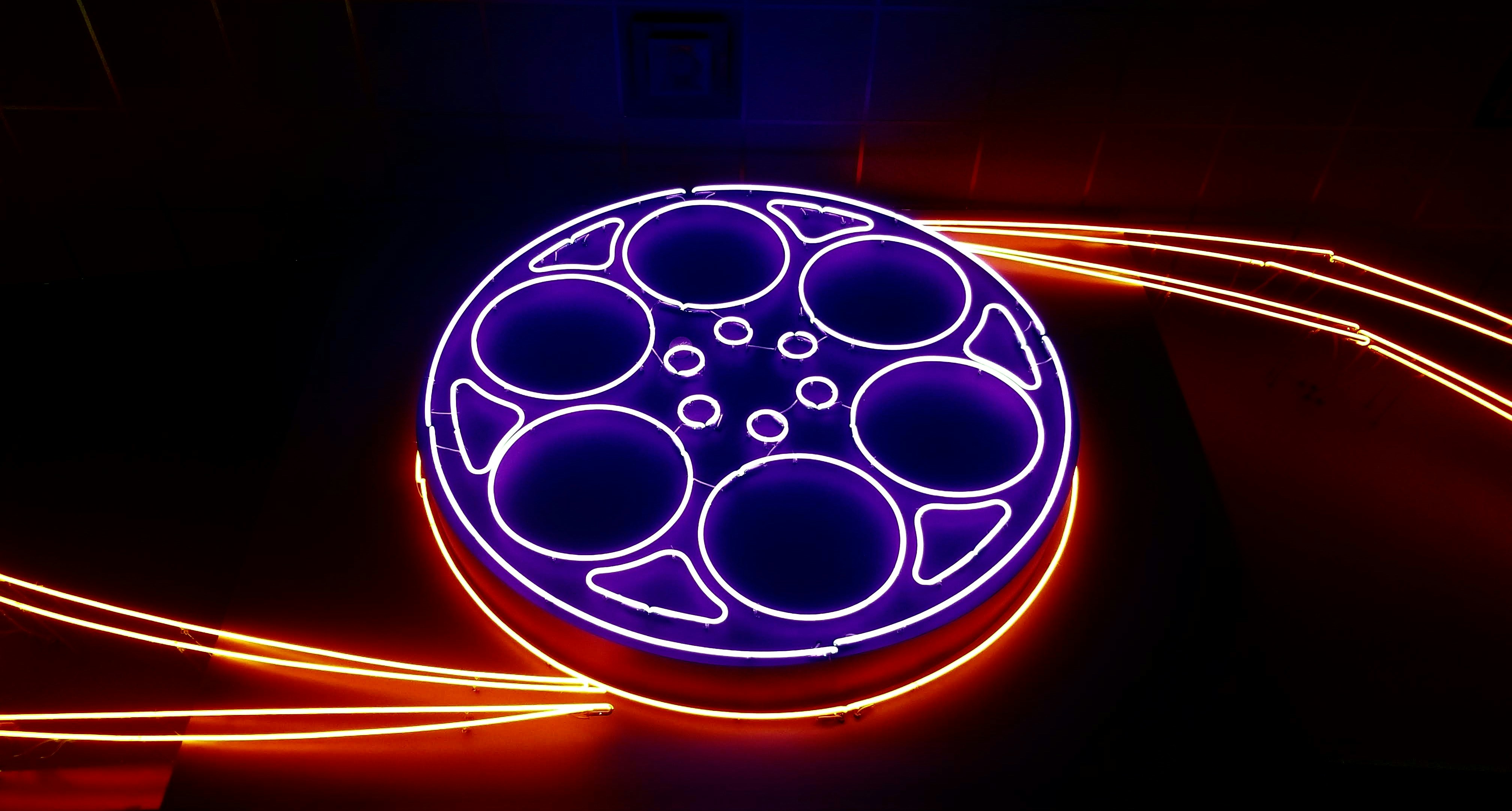Neon Circular Confluence: A Ring of Light in Motion