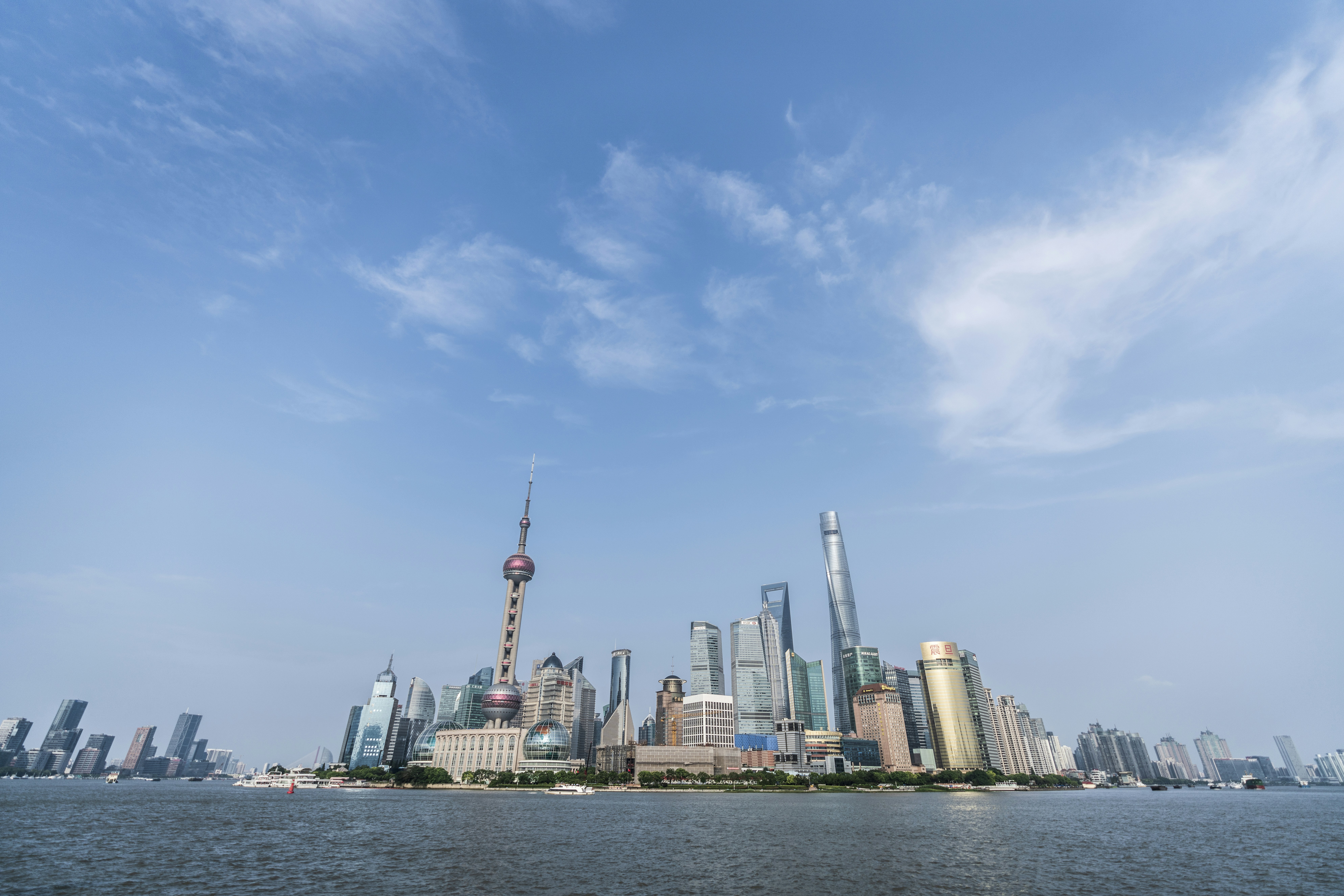 Skyward Gaze Over Shanghai's Skyline