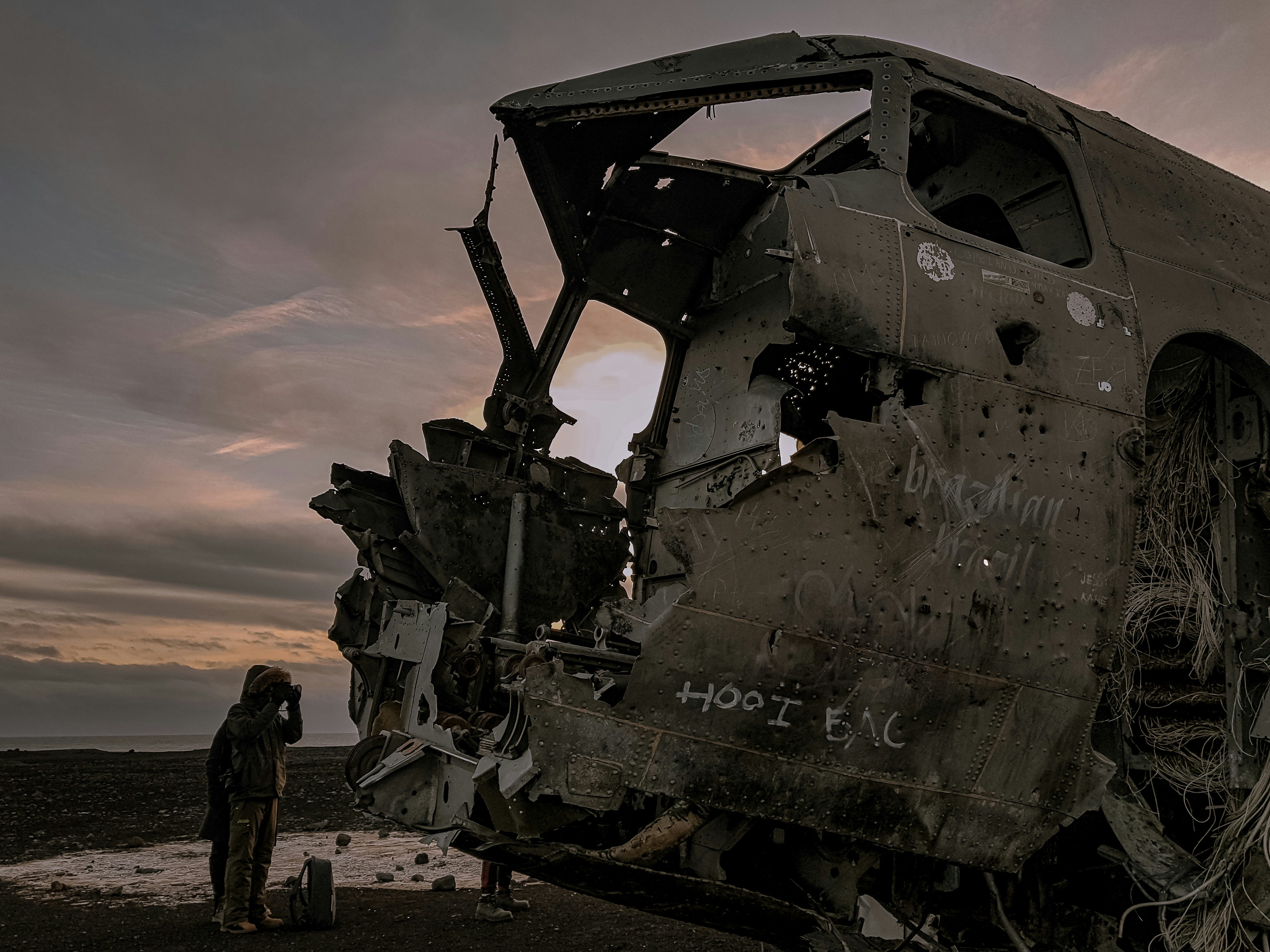 Echoes of the Wreck: A Coastal Relic at Dusk