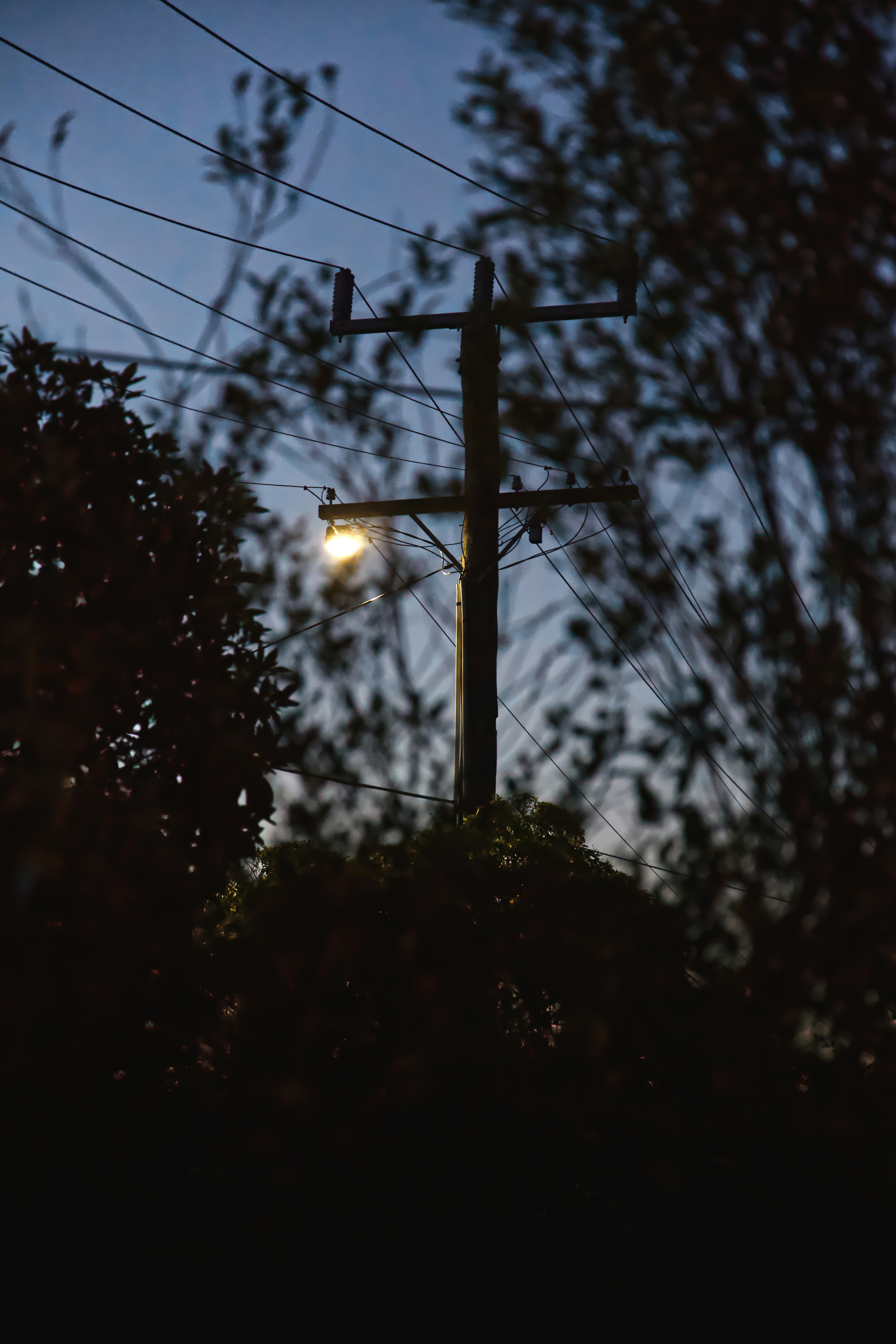 Twilight Silhouette of Urban Infrastructure