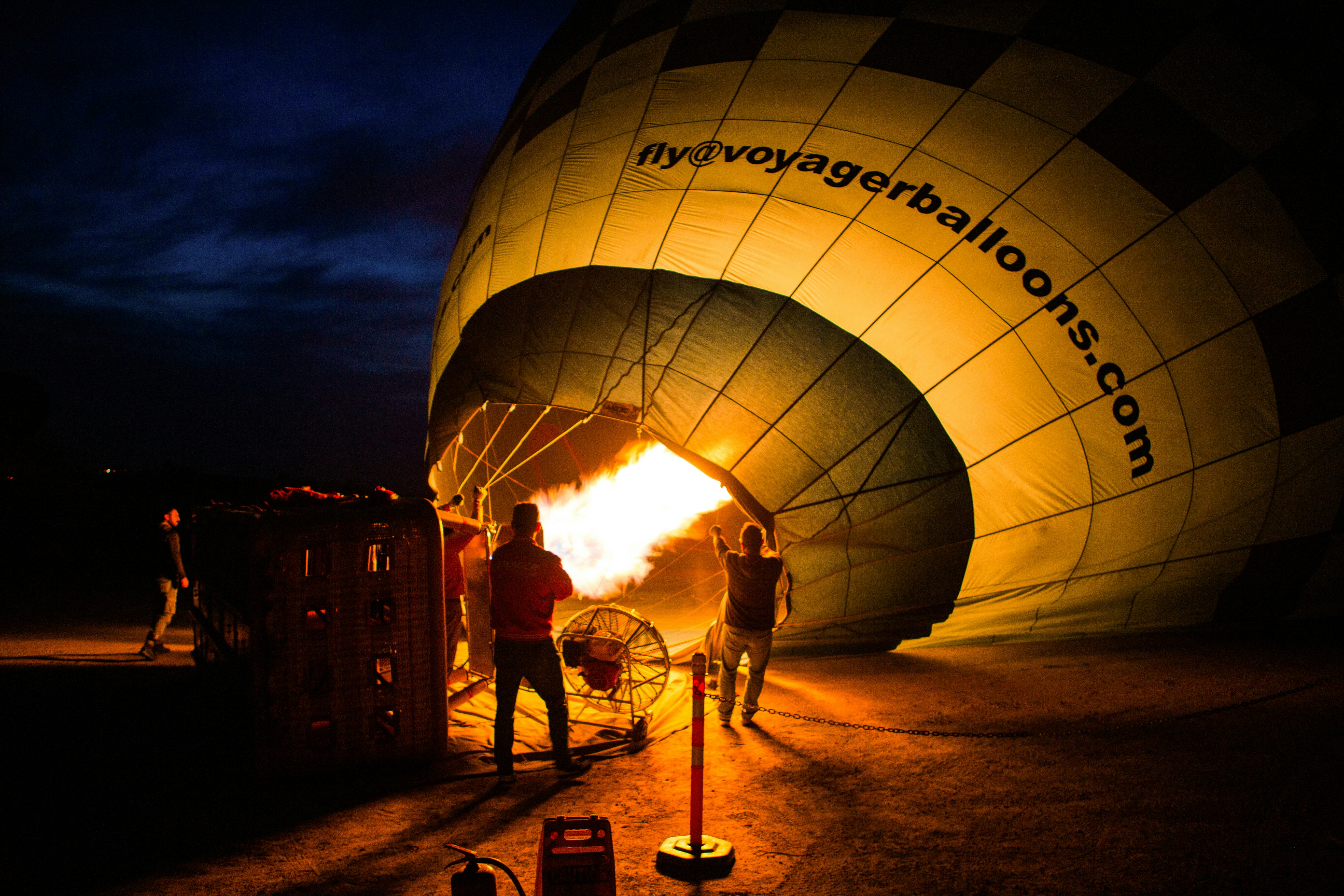Unknown persons standing near beside hot air balloon photo – Free Human ...