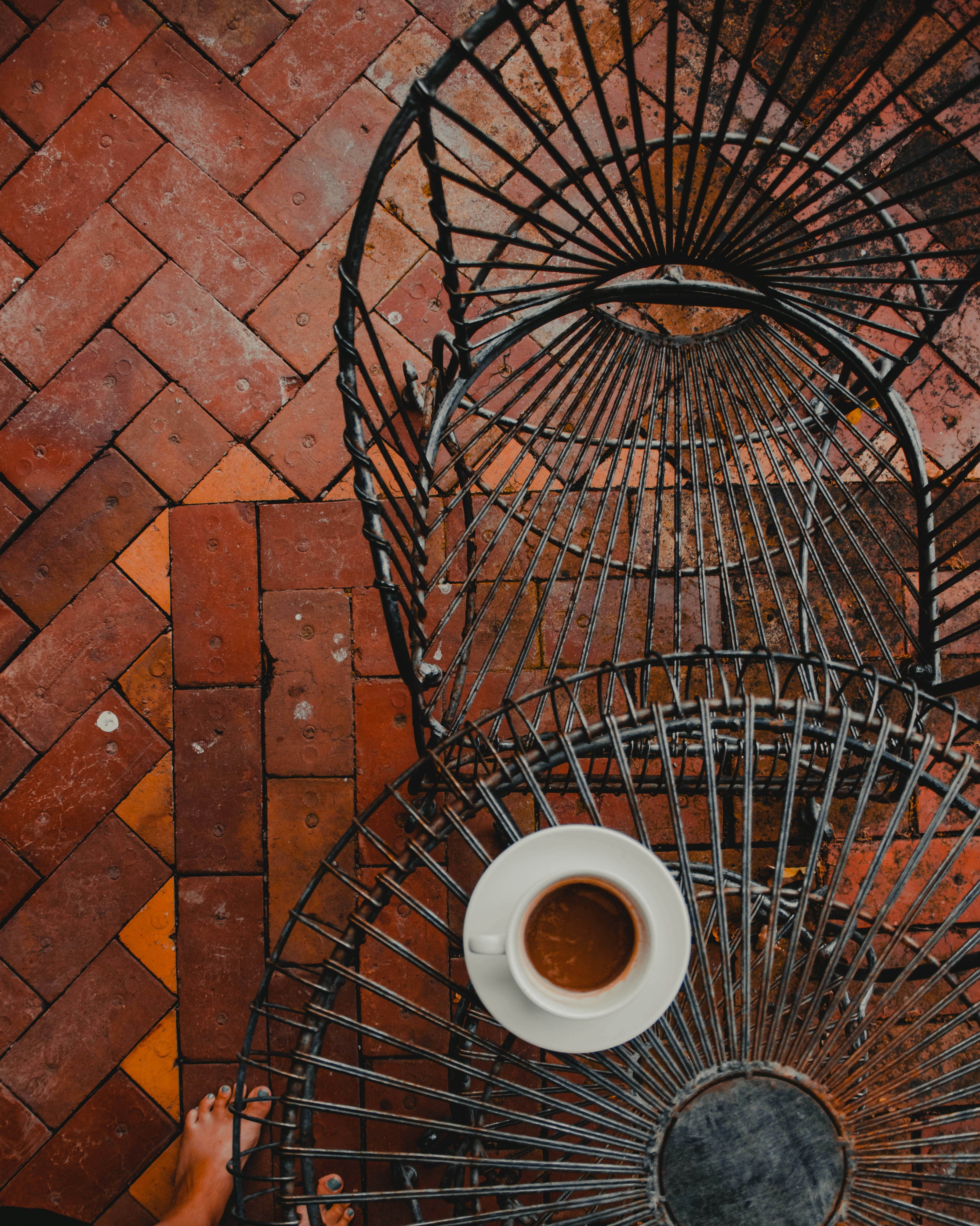 Espresso in the Circular Mesh: Coffee Moment on Brick Pavers