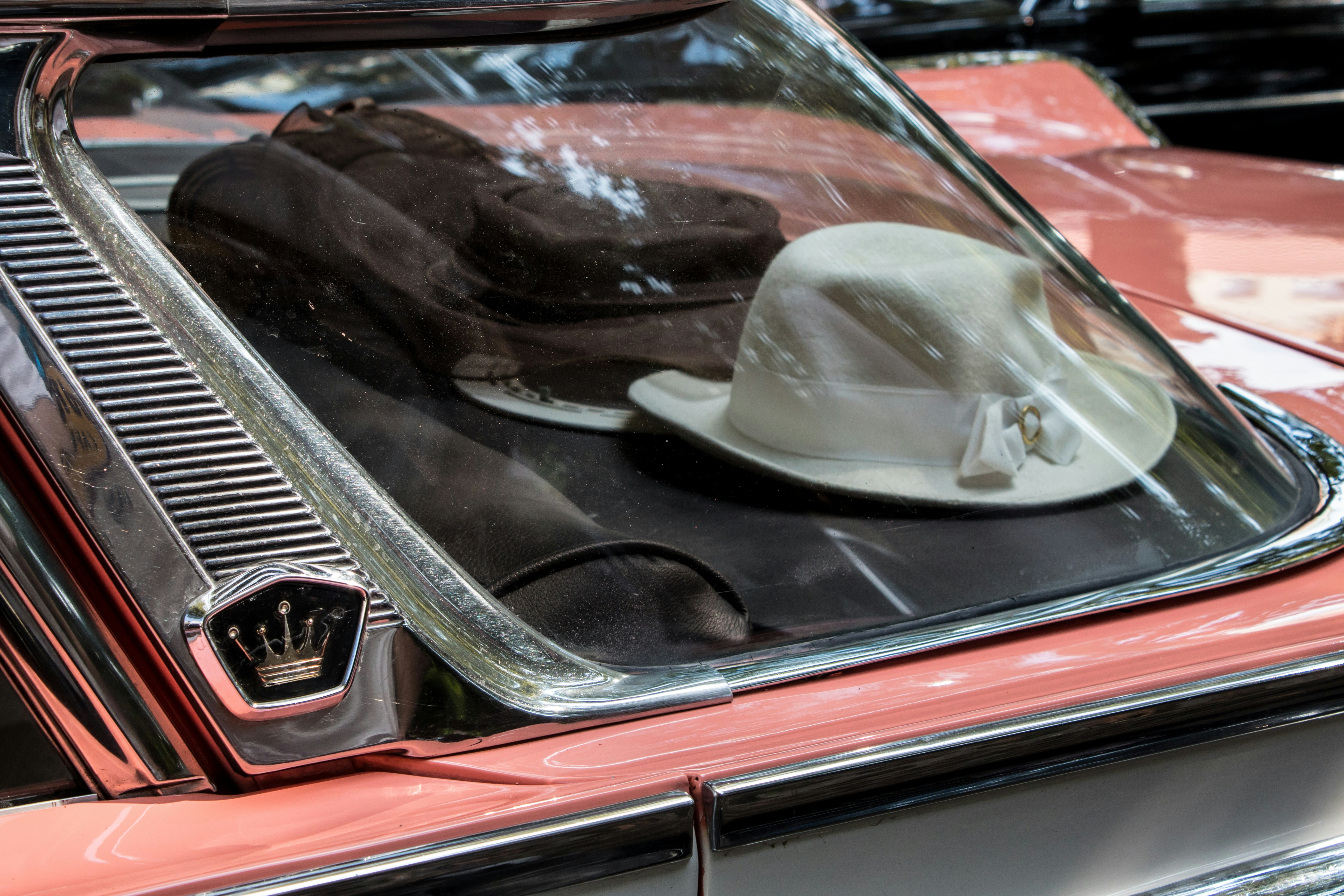 Vintage Elegance: Hat Reflections in Classic Chrome