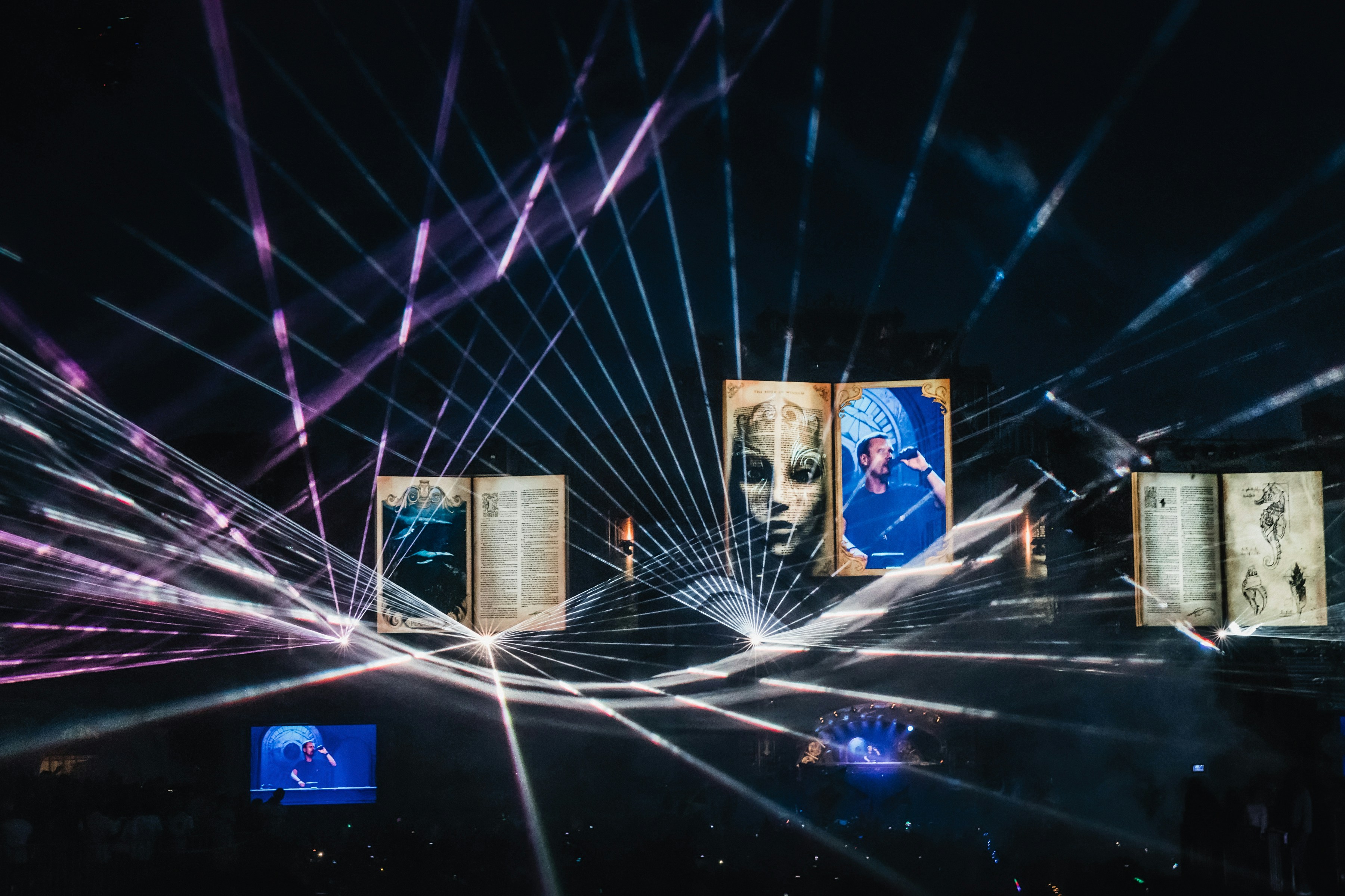 Dome building with moving heads turned on photo – Free Black Image on ...