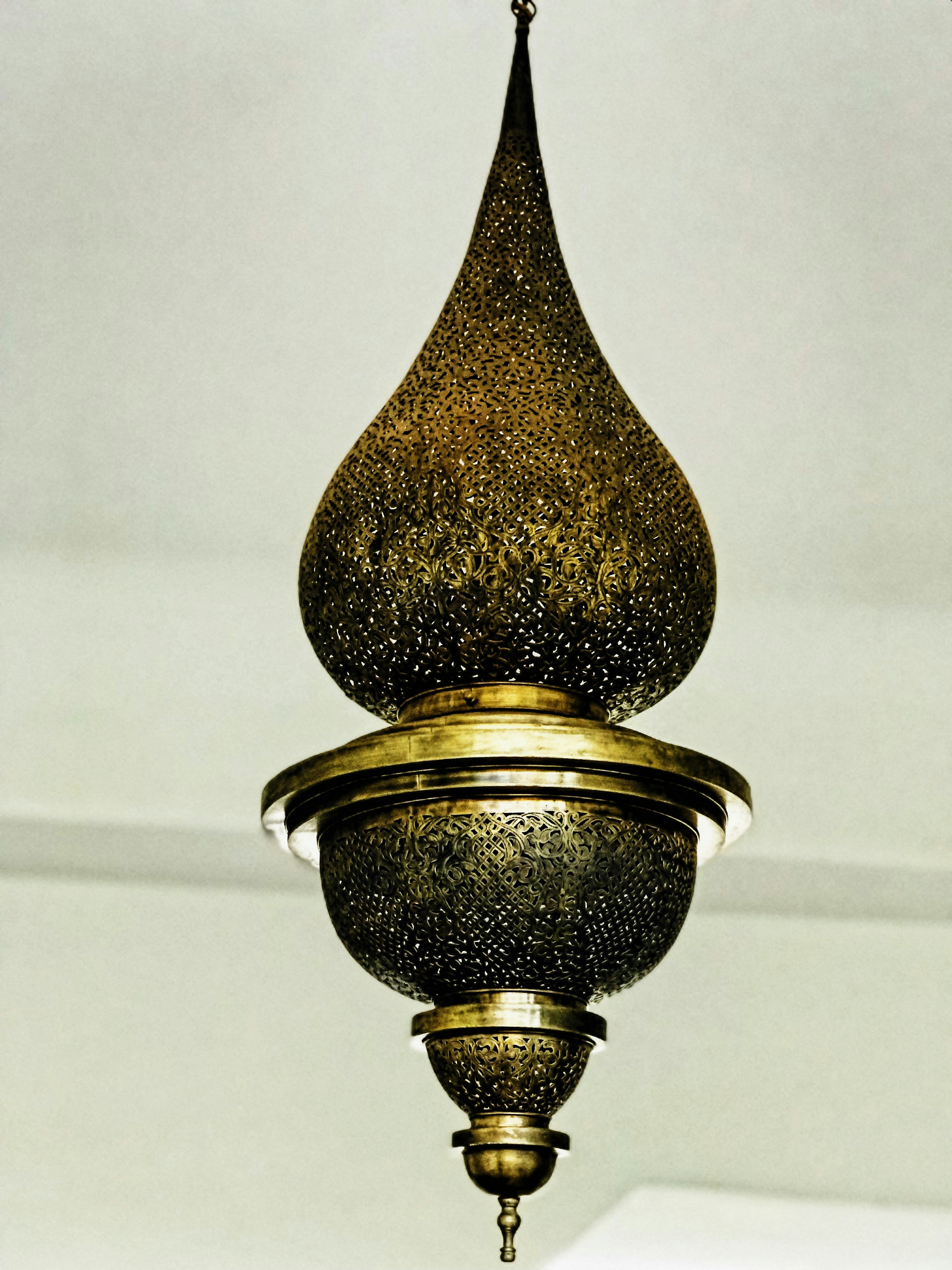 gold and black chandelier