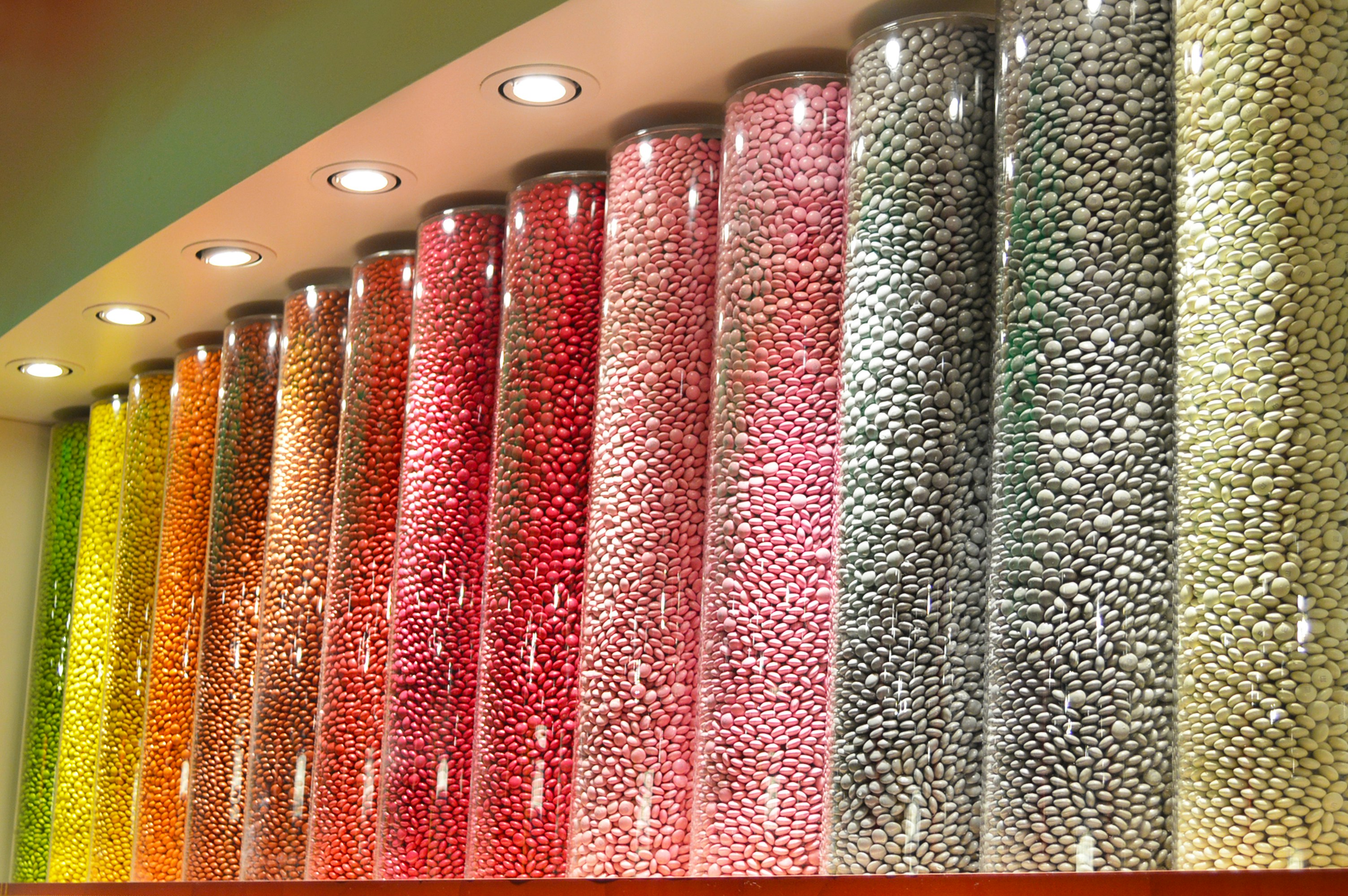 Rainbow Rows of Candy-Like Beans in a Storefront Display
