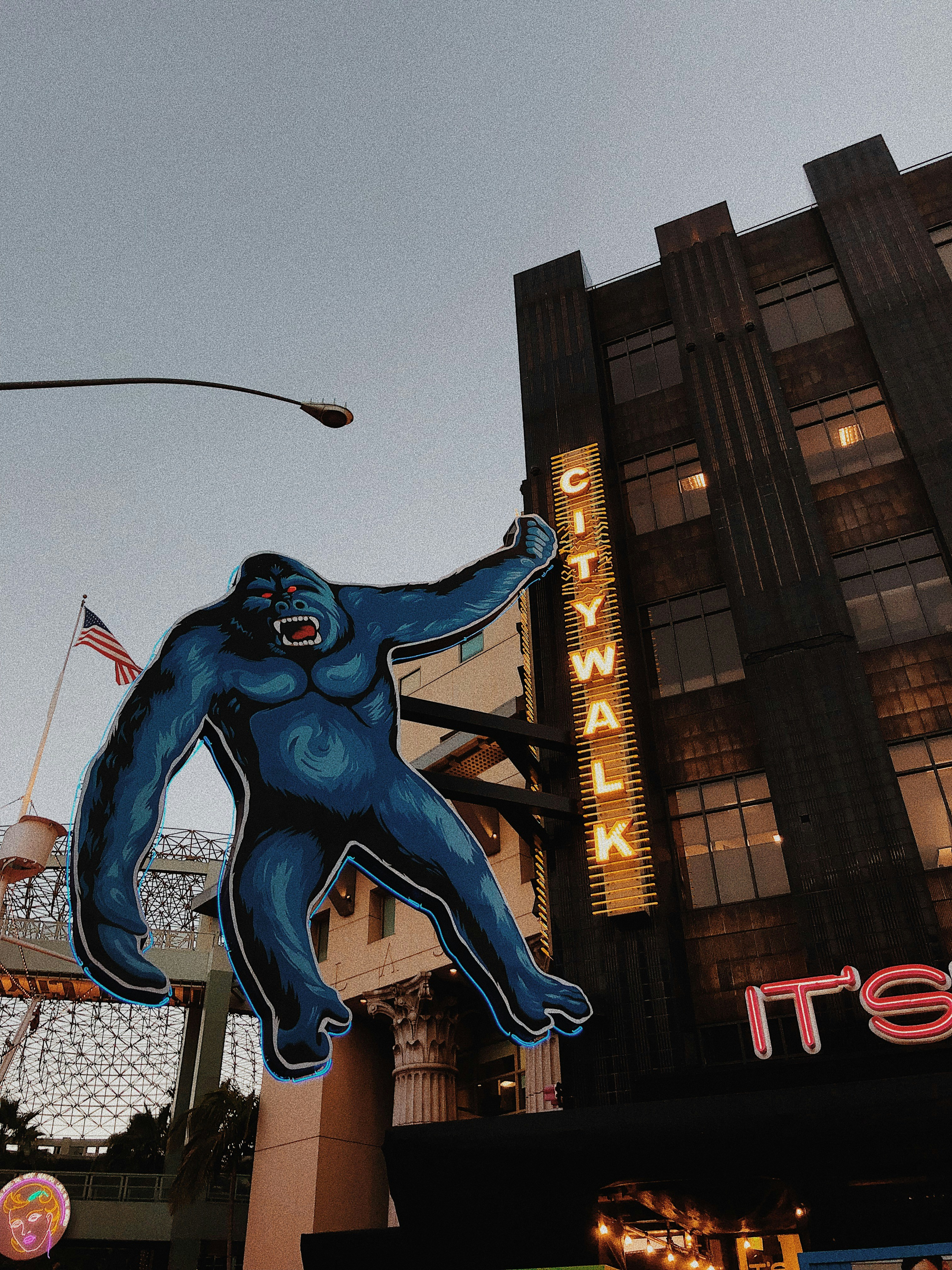 Gorilla Guardian Over Neon CityWalk