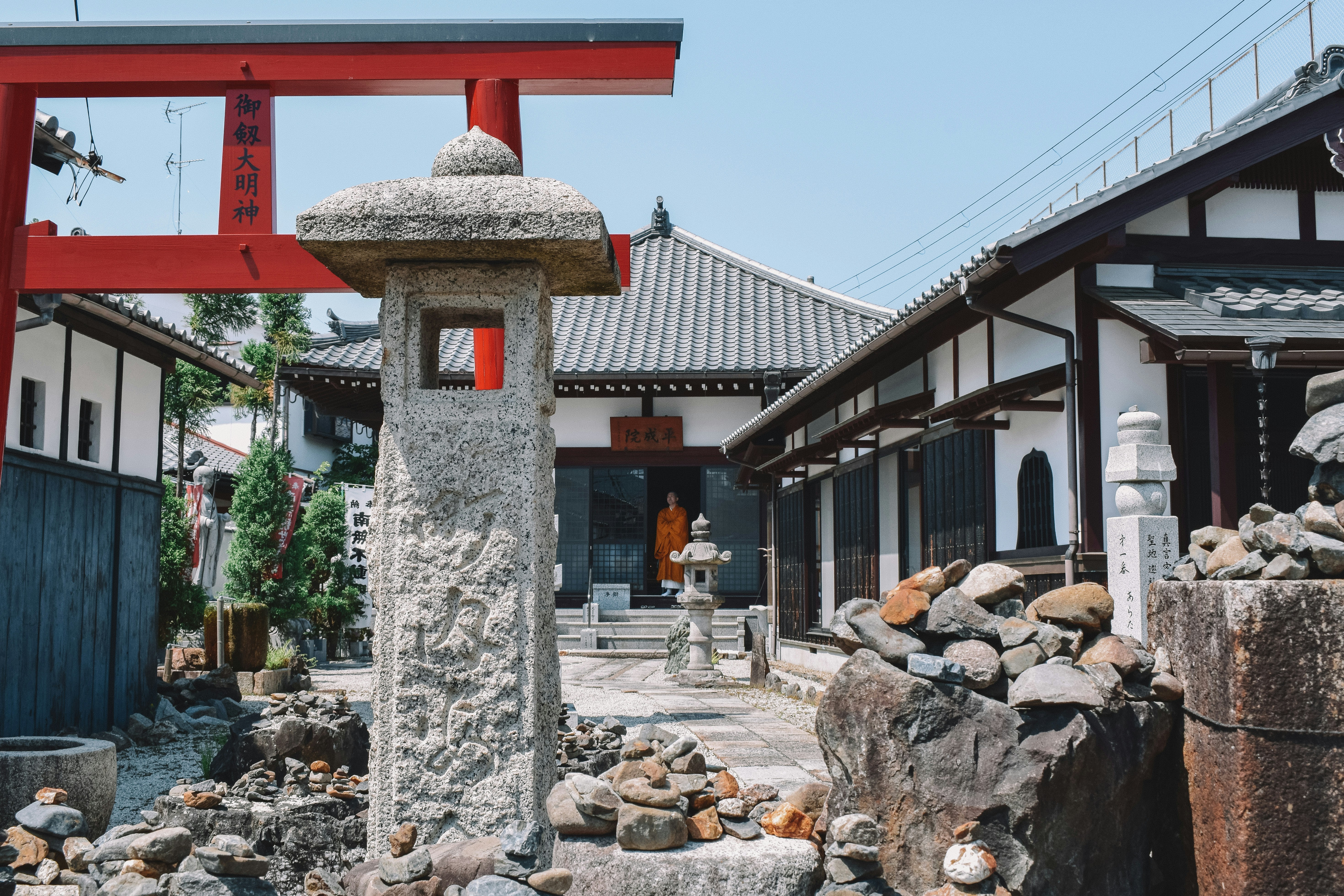 Stone Lantern Pathway to a Quiet Shrine