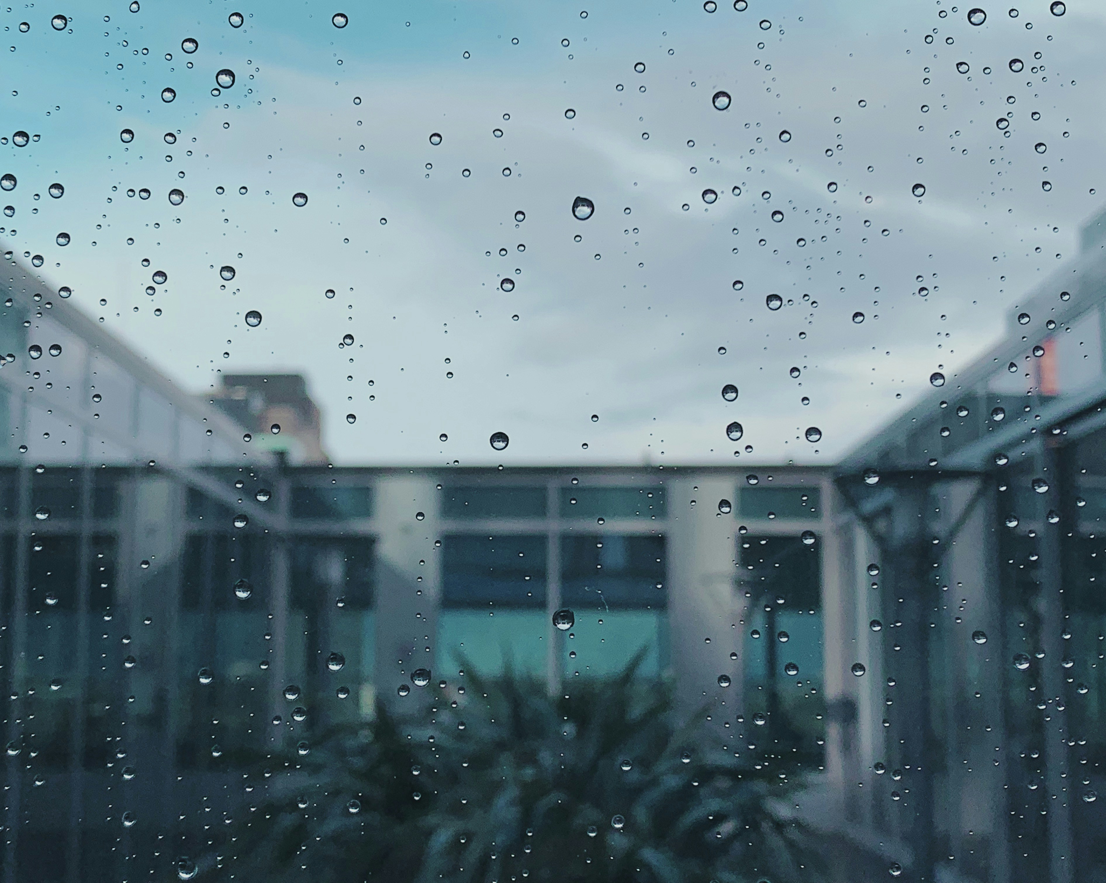 water droplets on glass panel