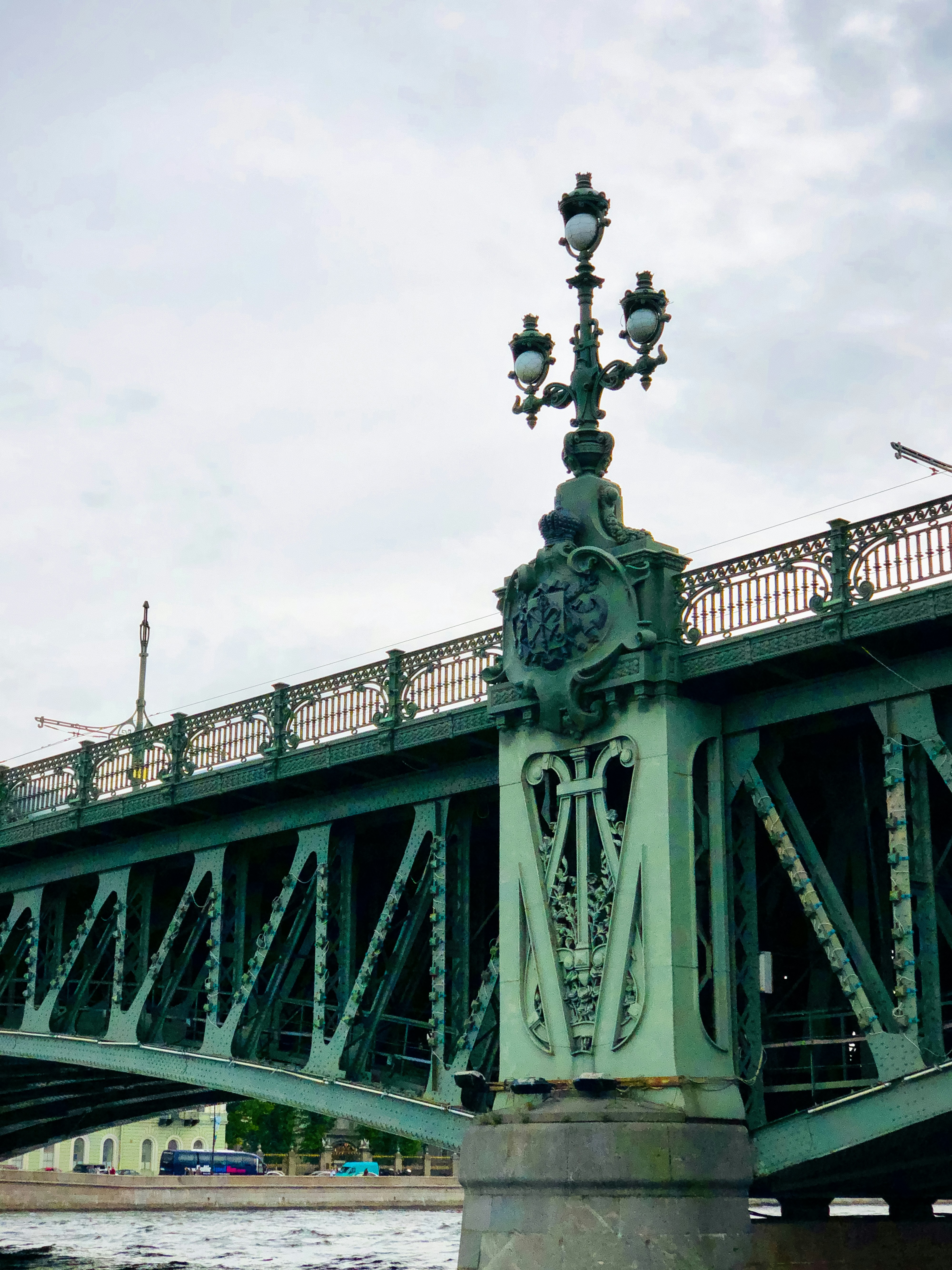 a bridge that has a clock on it