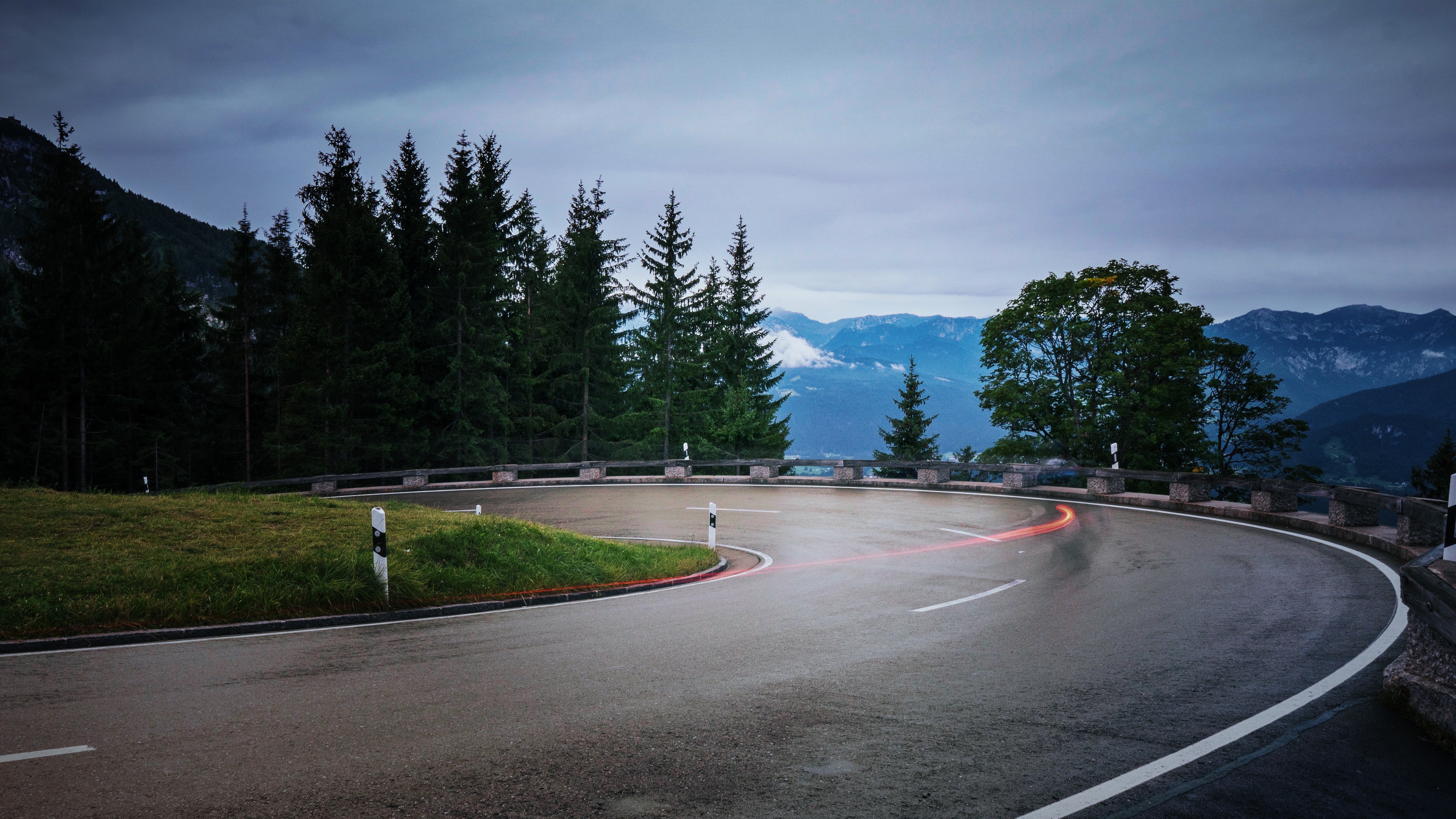 Curve road between trees during daytime photo – Free Purtschellerstraße ...