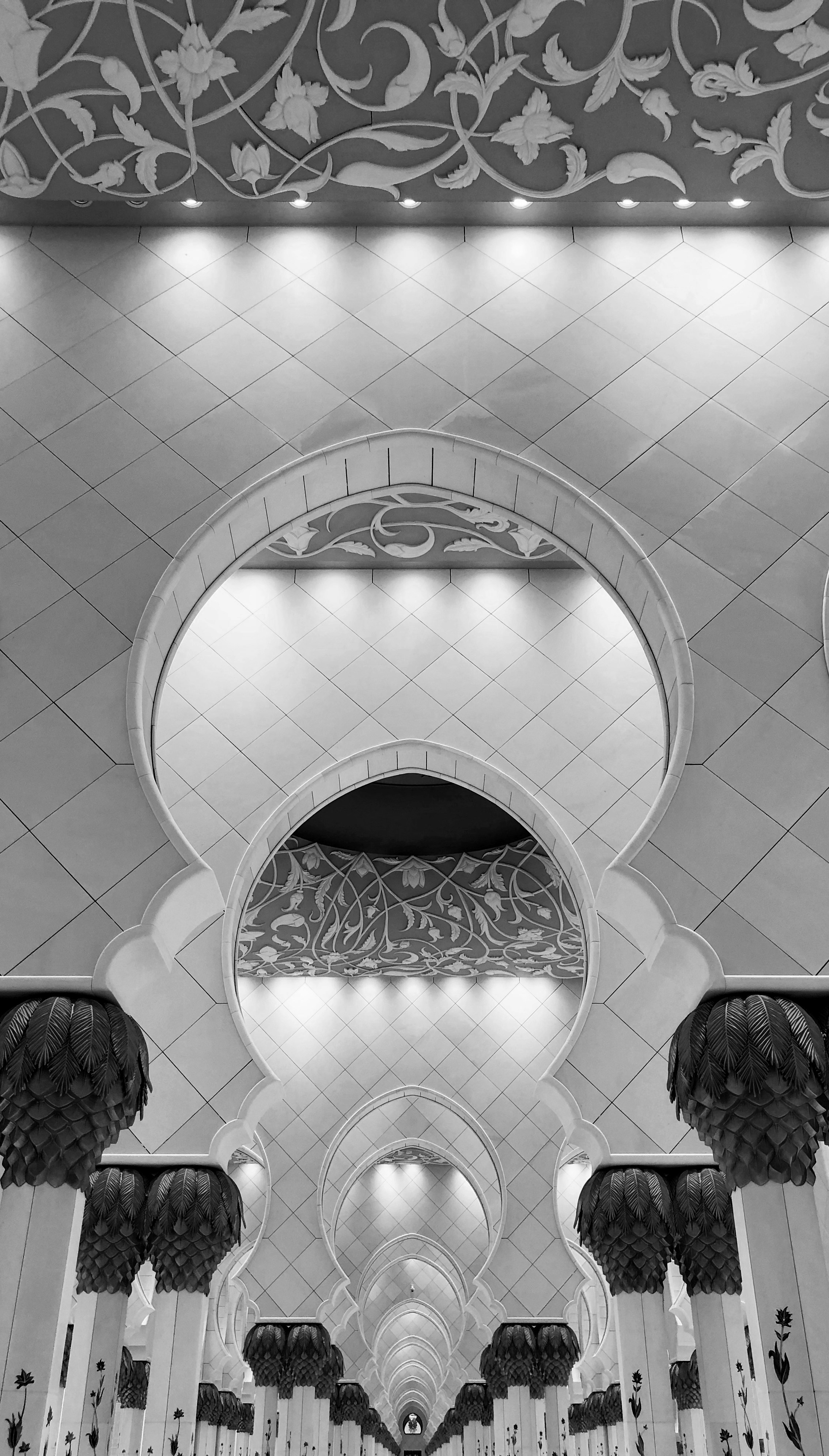 Grayscale photography of hallway inside building view photo – Free Art ...