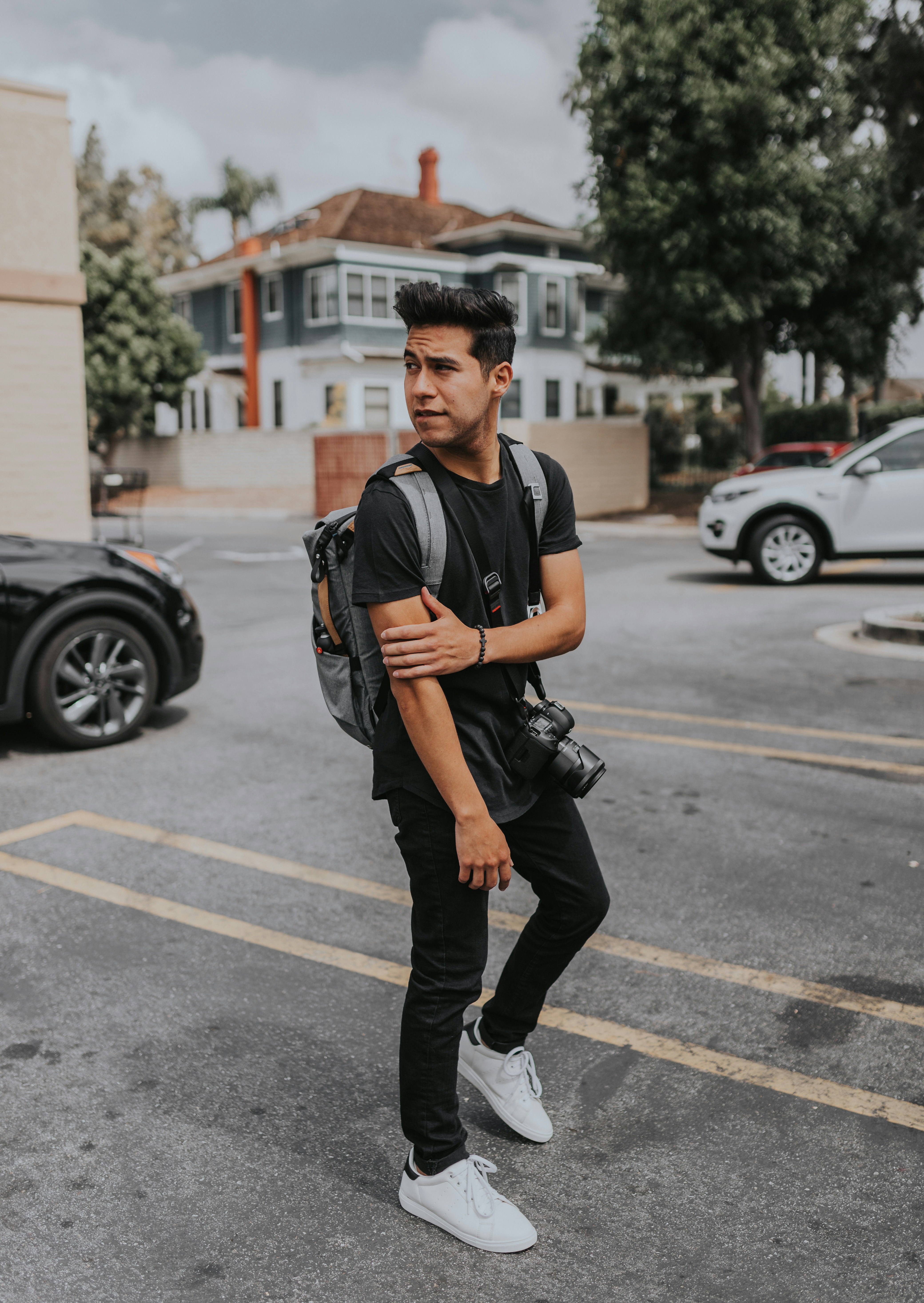 Men wearing grey backpack close-up photography photo – Free Footwear ...