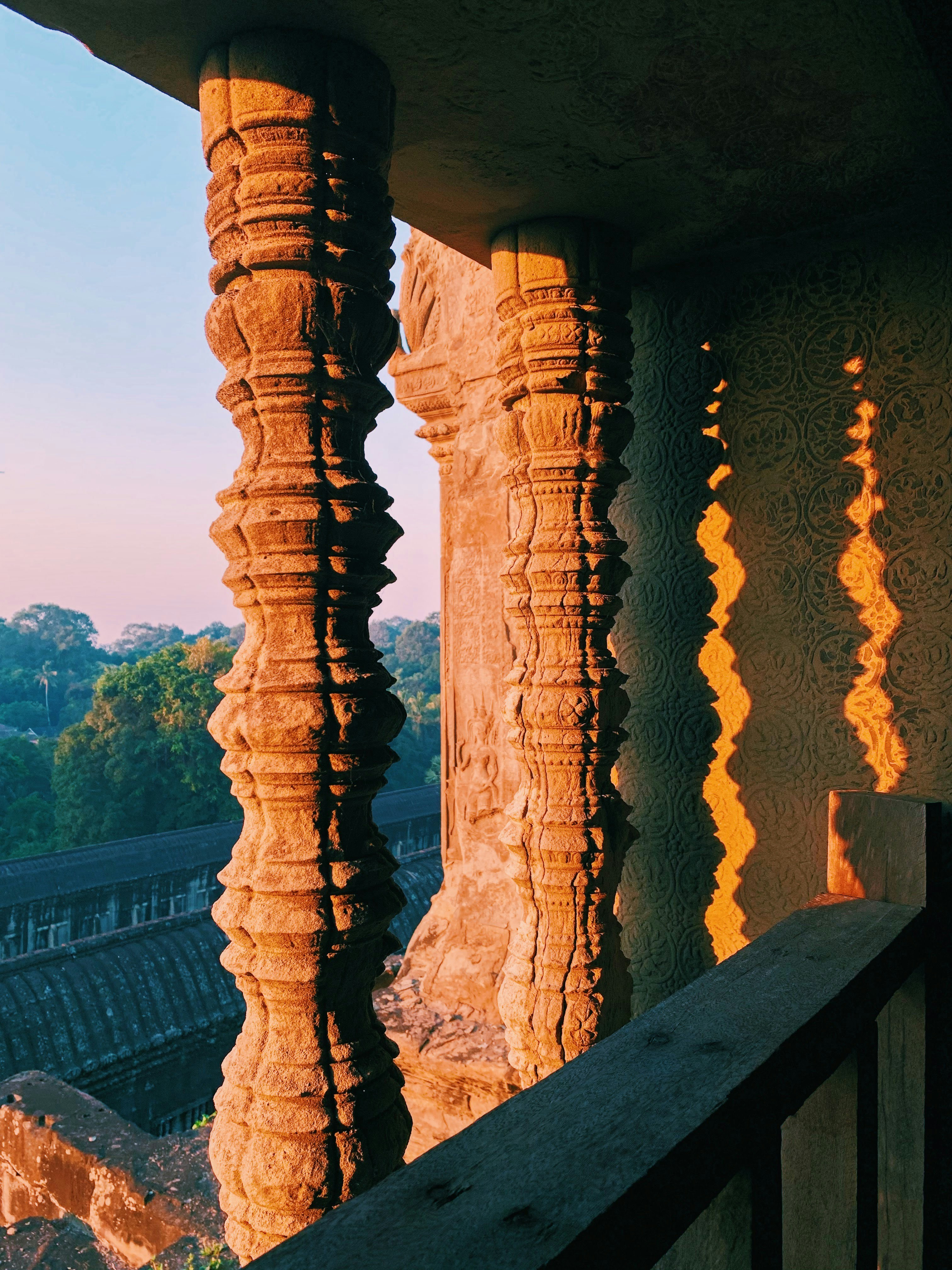 Brown concrete column viewing trees photo – Free Architecture Image on ...
