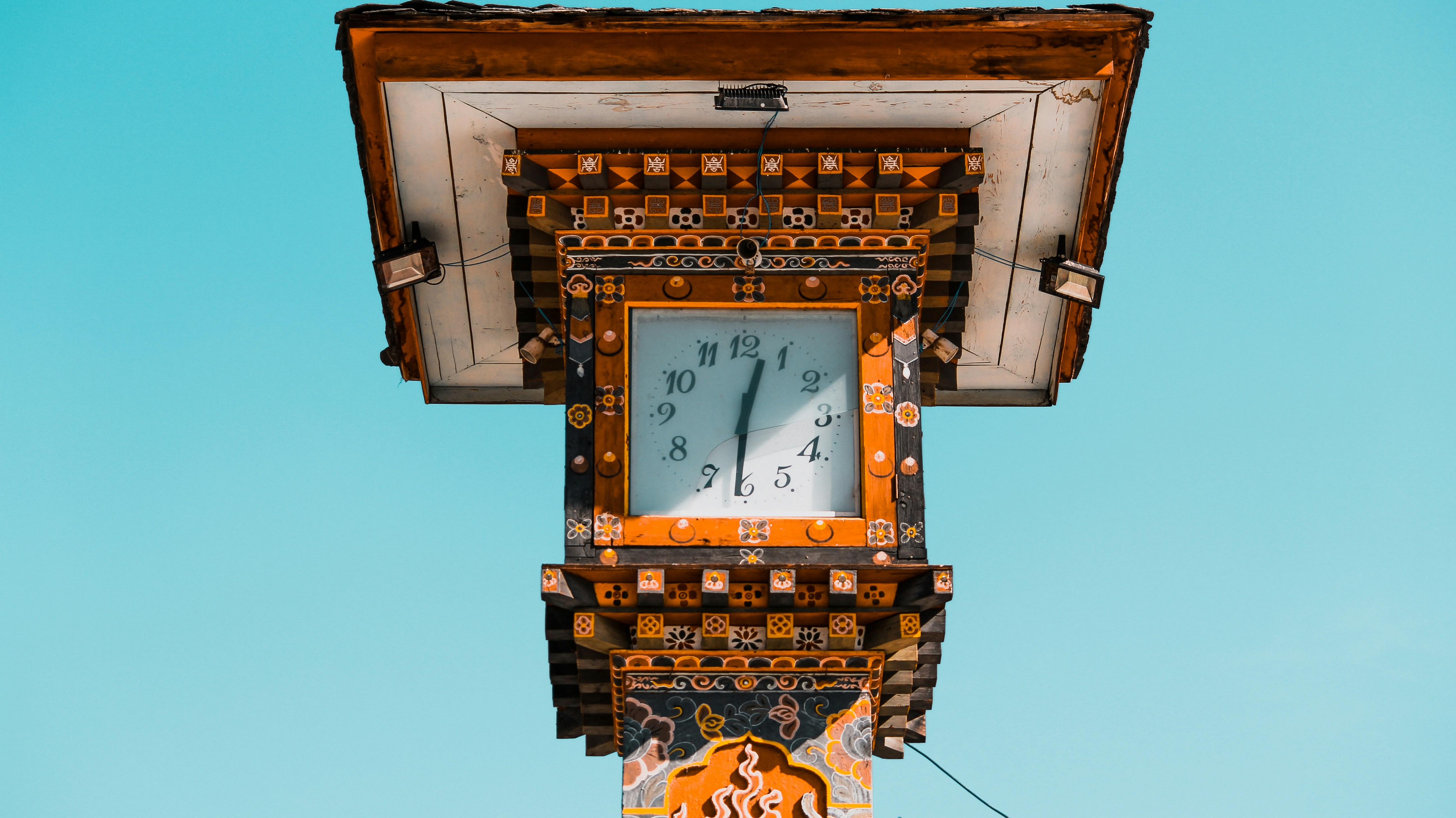Cerulean Sky Clocktower: An Ornate Timekeeper Reaching for the Light