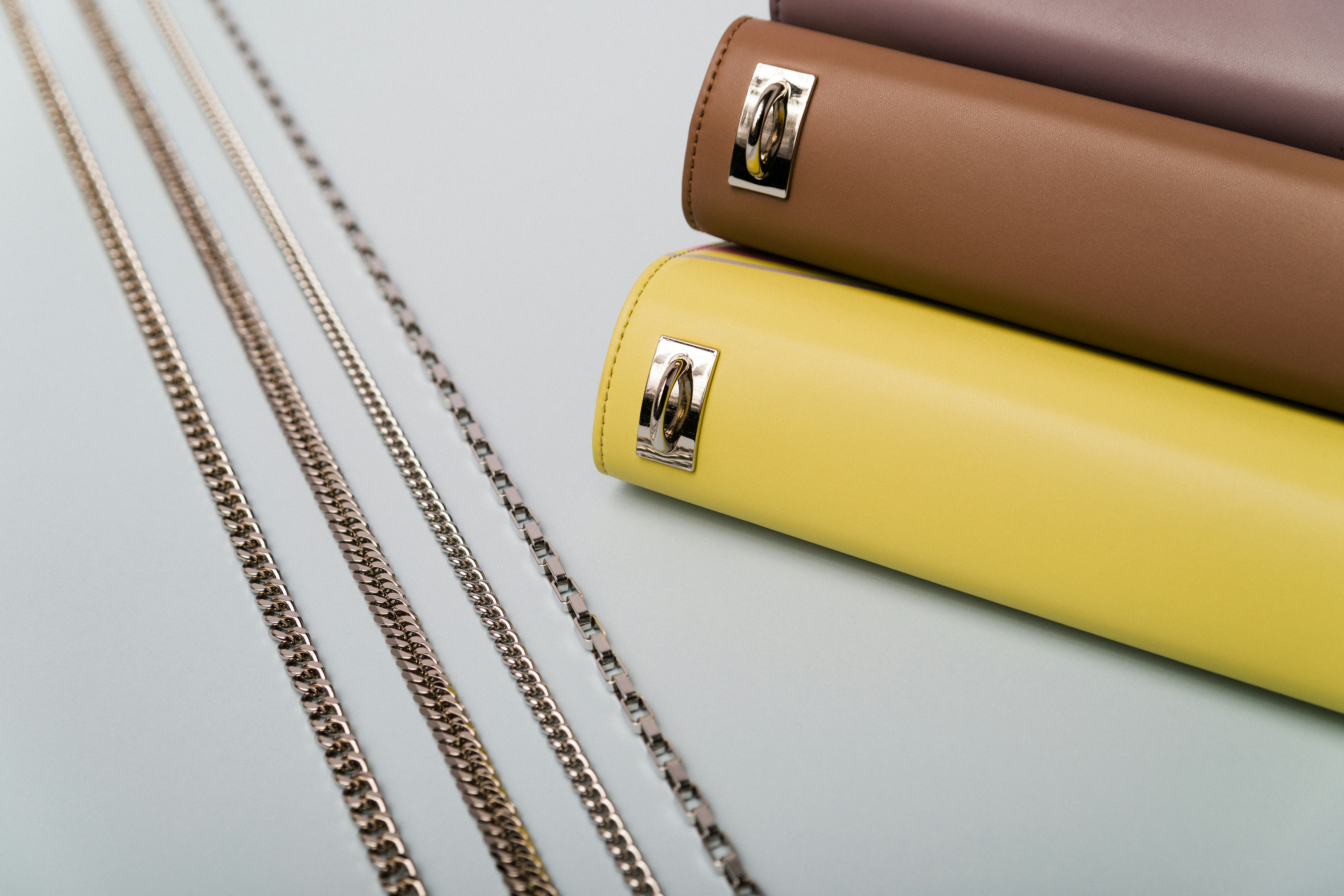 Four gold-colored chain necklaces photo – Free Creative headline ...