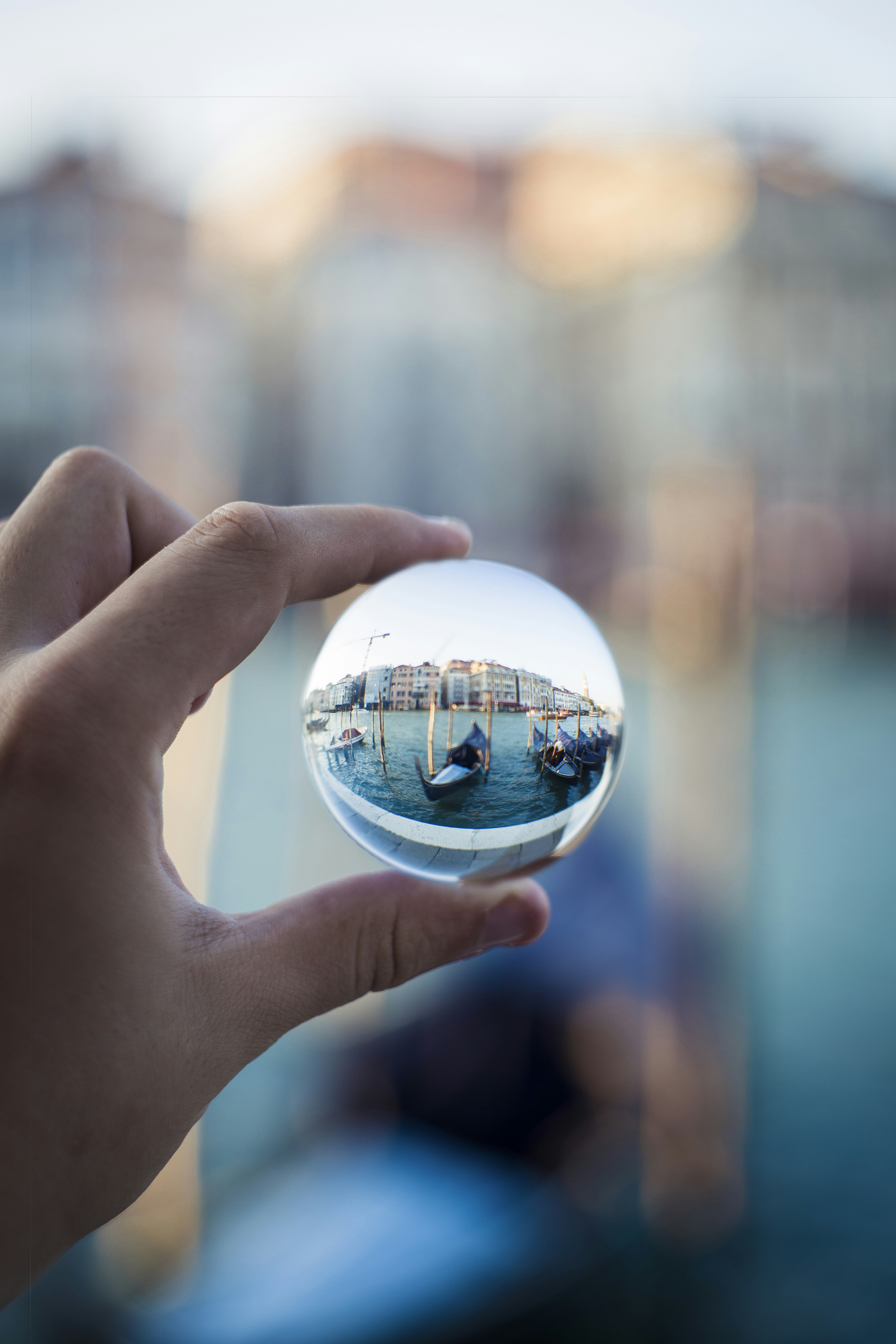City in a Glass Sphere: A Tiny Harbour Reflected