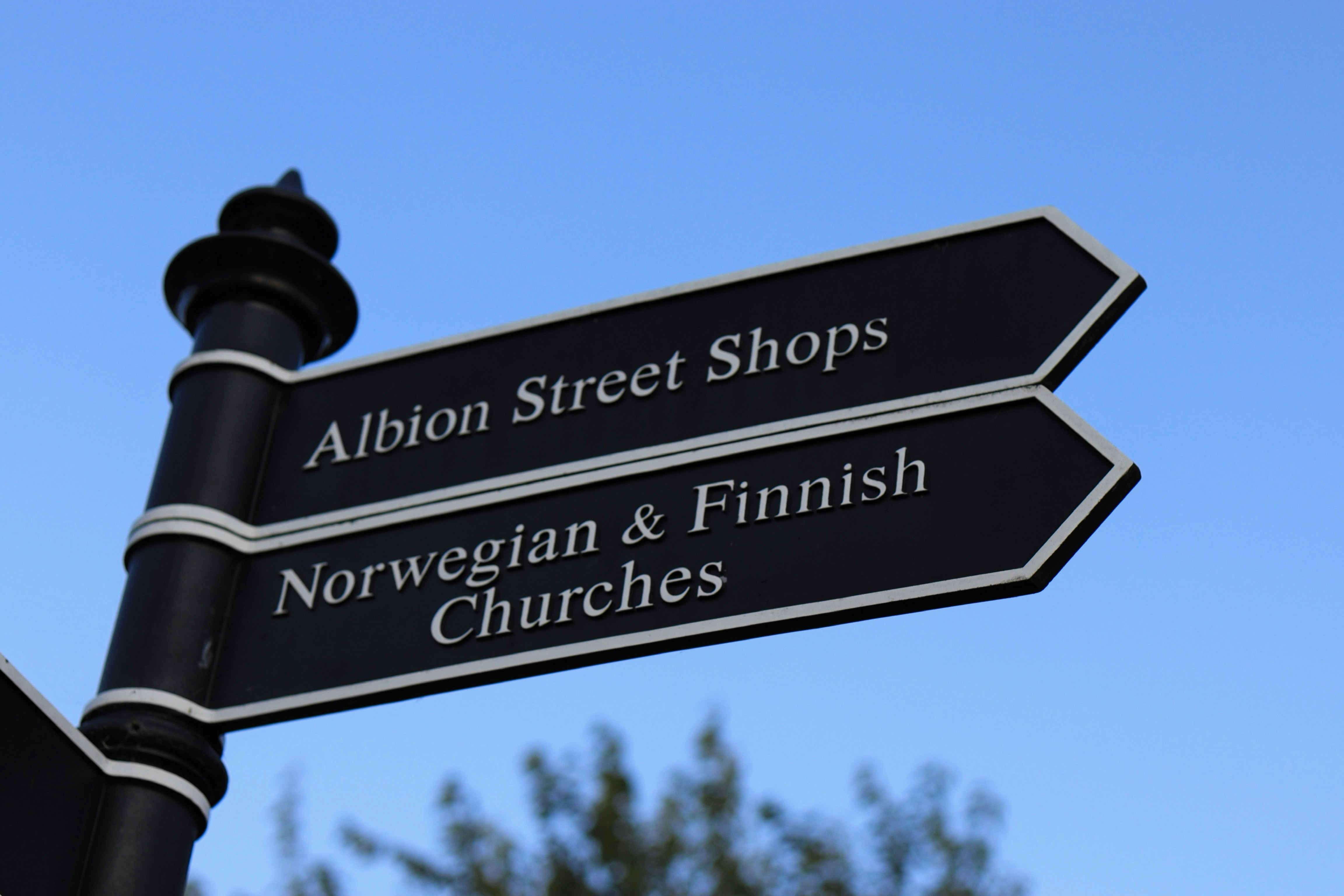 Albion Street Shops Norwegian and Finnish Churches street signage photo ...