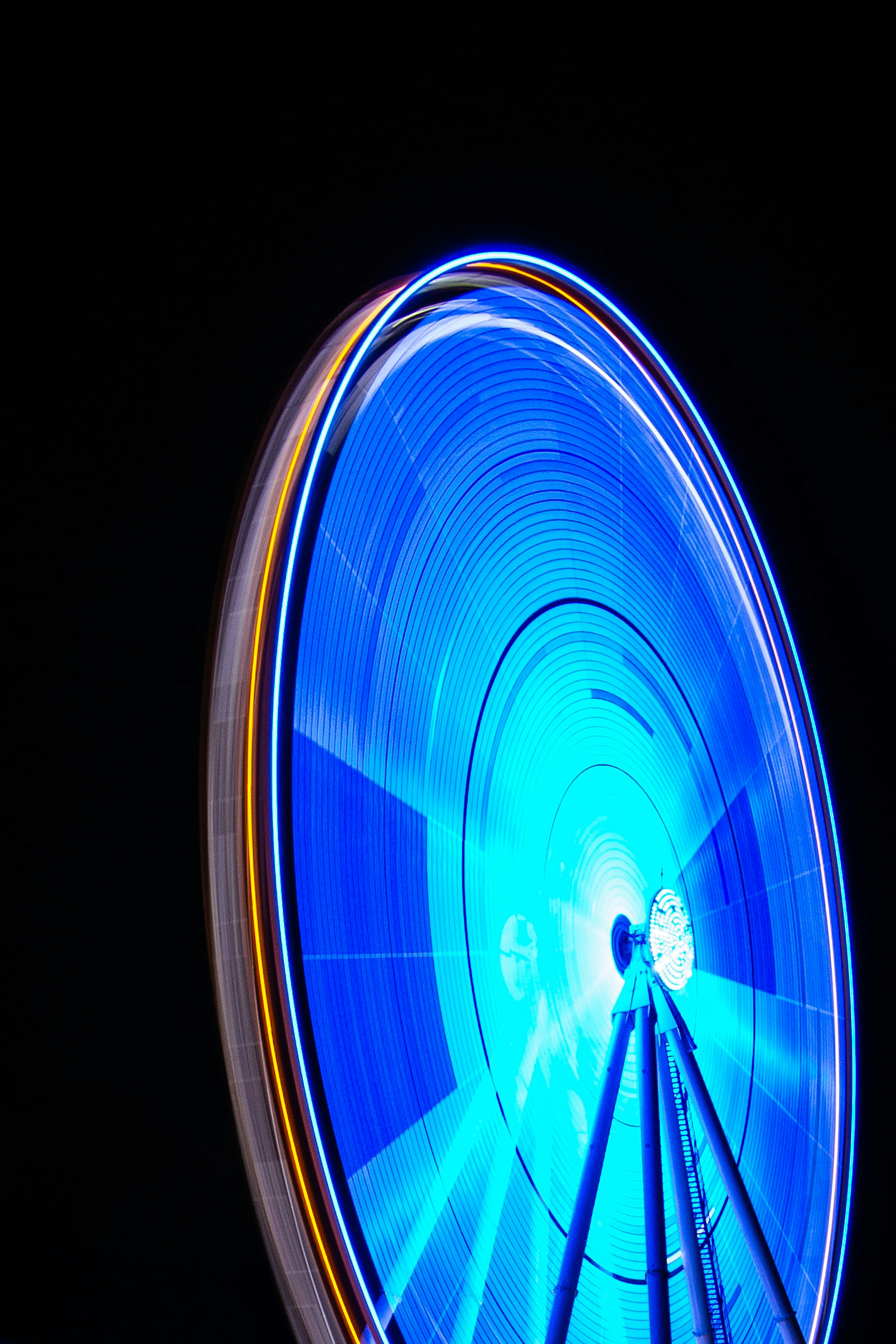 Circular Blue Pulse: A Night Ride of Light