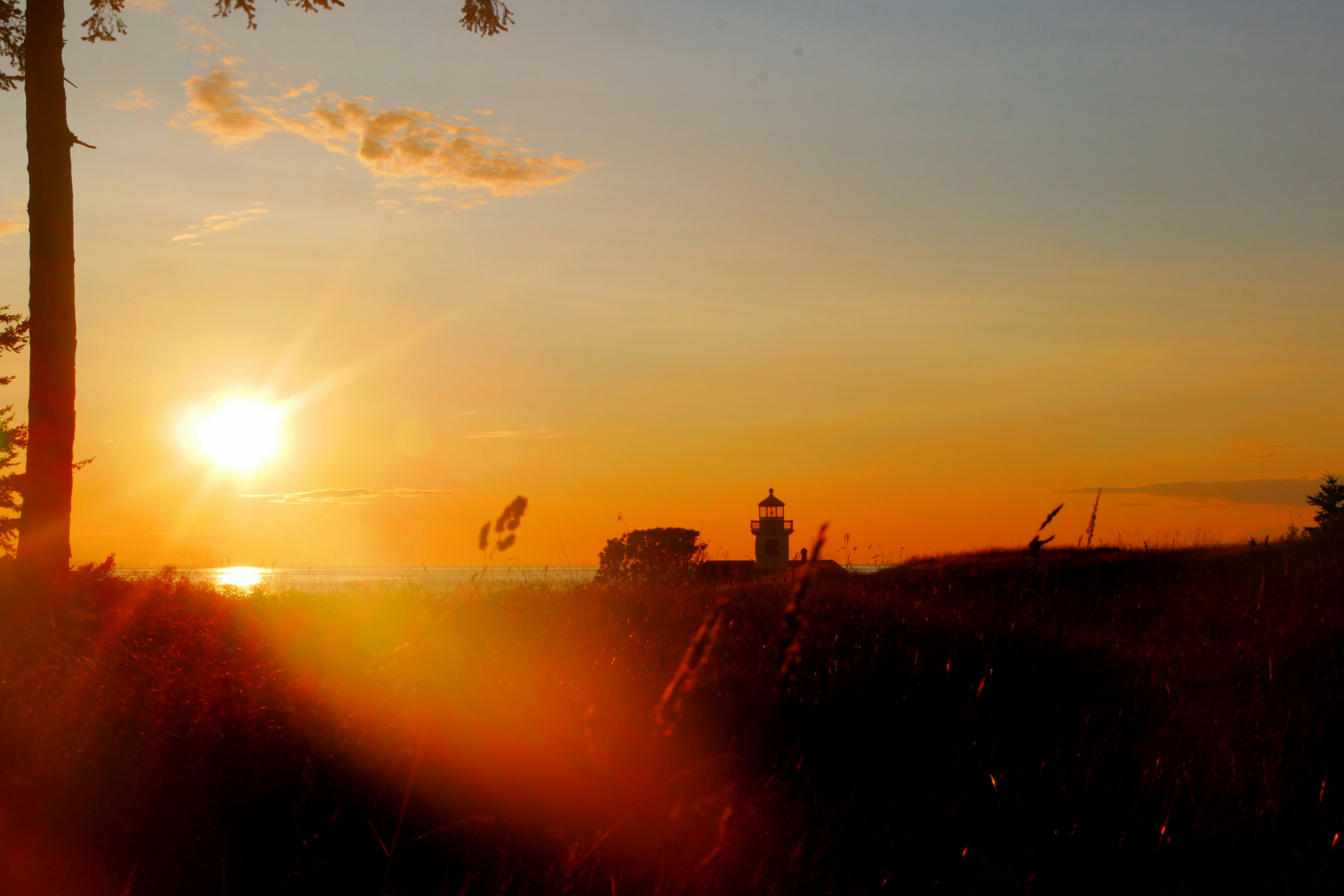 lighthouse during golden hour