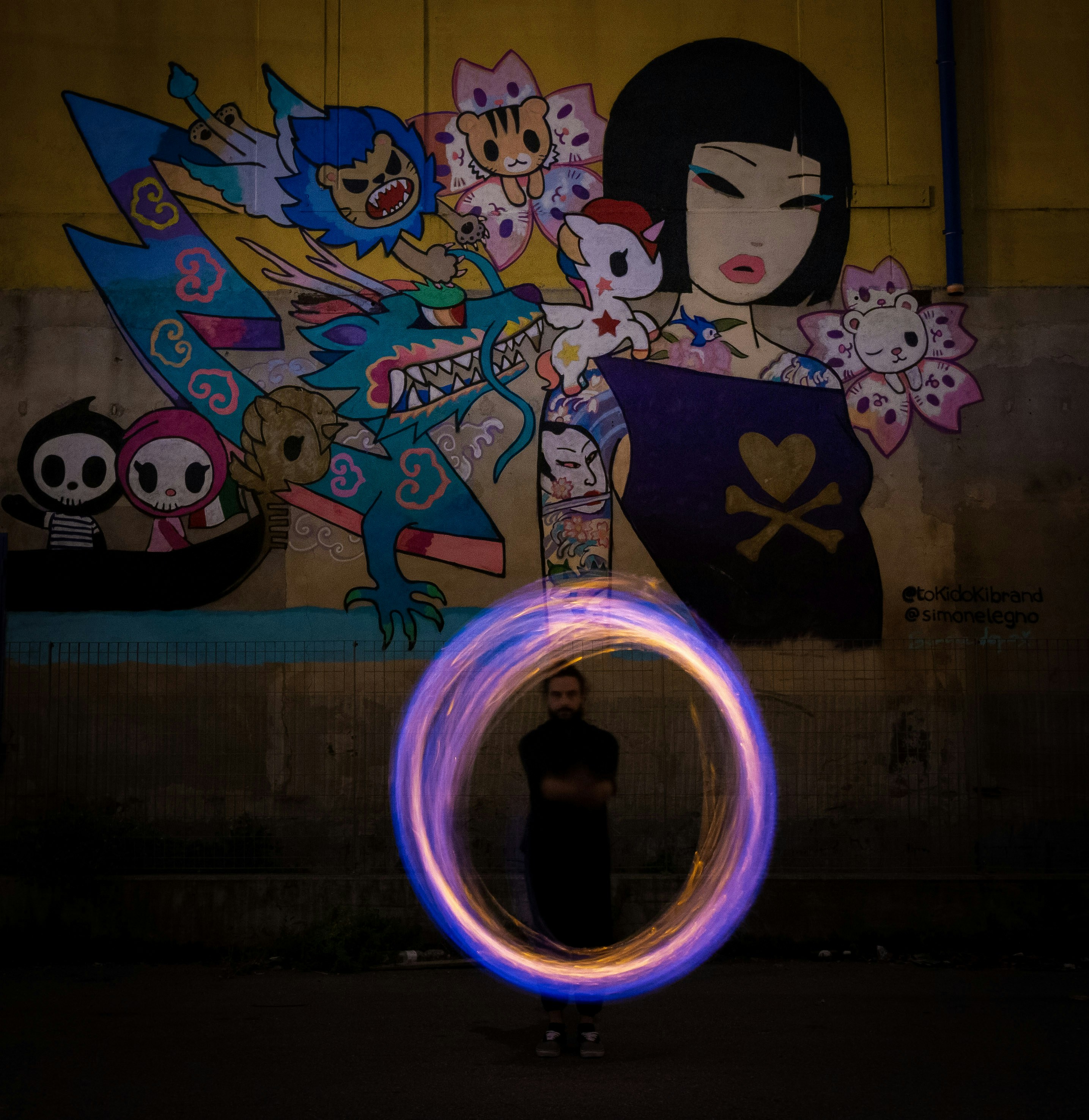 Ring of Light Over the Graffiti Night