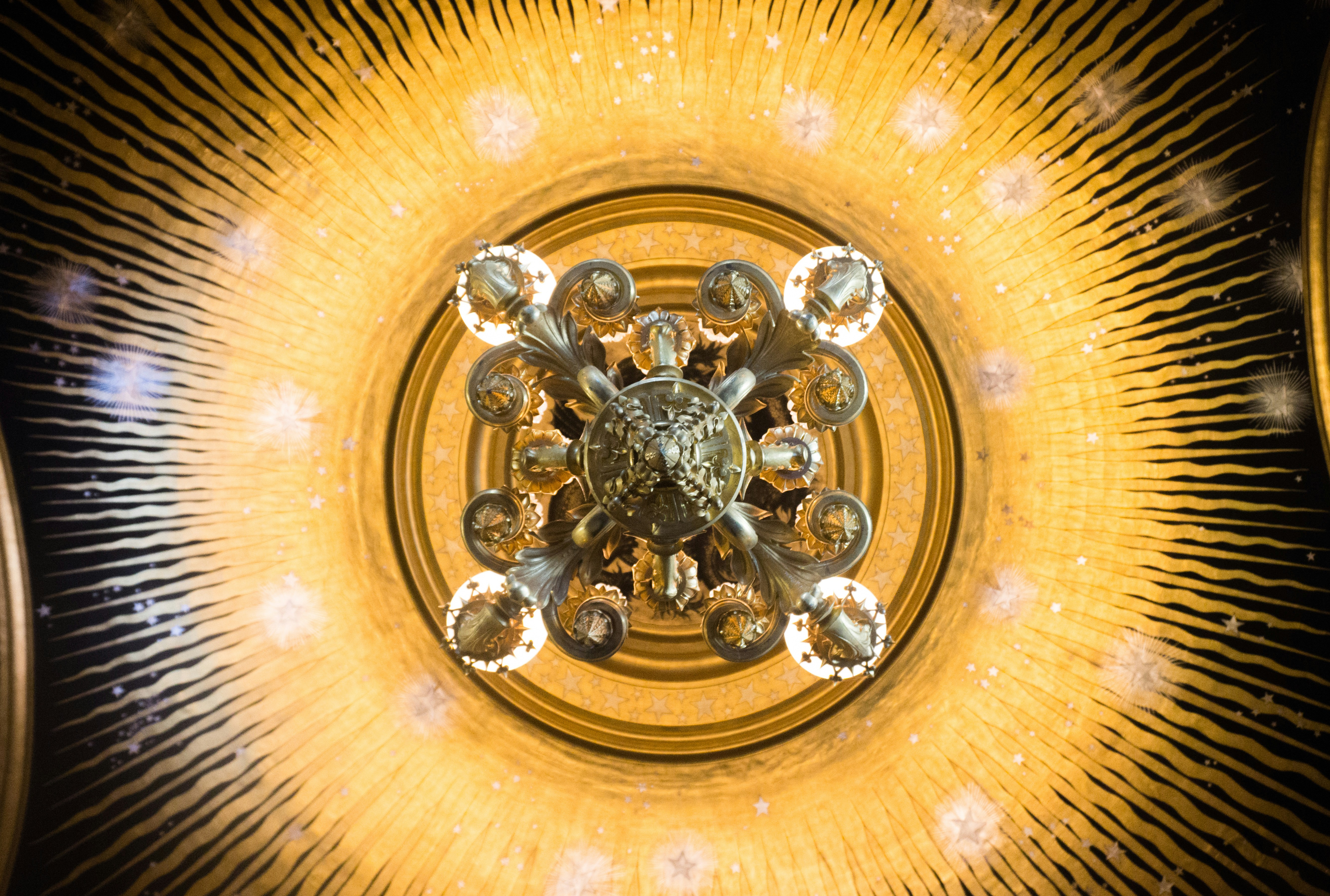 Corona of Crystals: a Sunburst Chandelier Close-Up