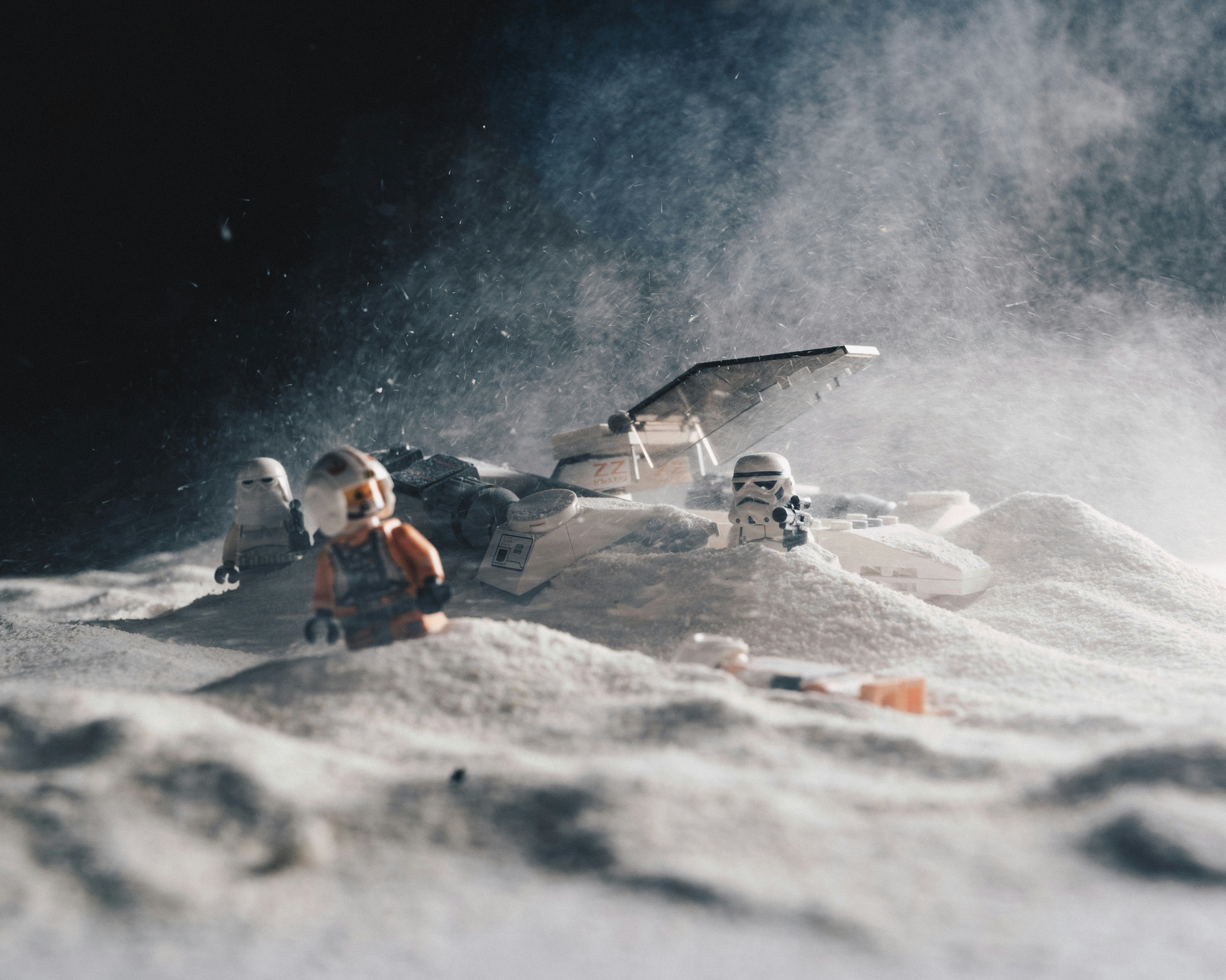 Astronauts beside spaceship on sand miniature photo – Free Grey Image ...