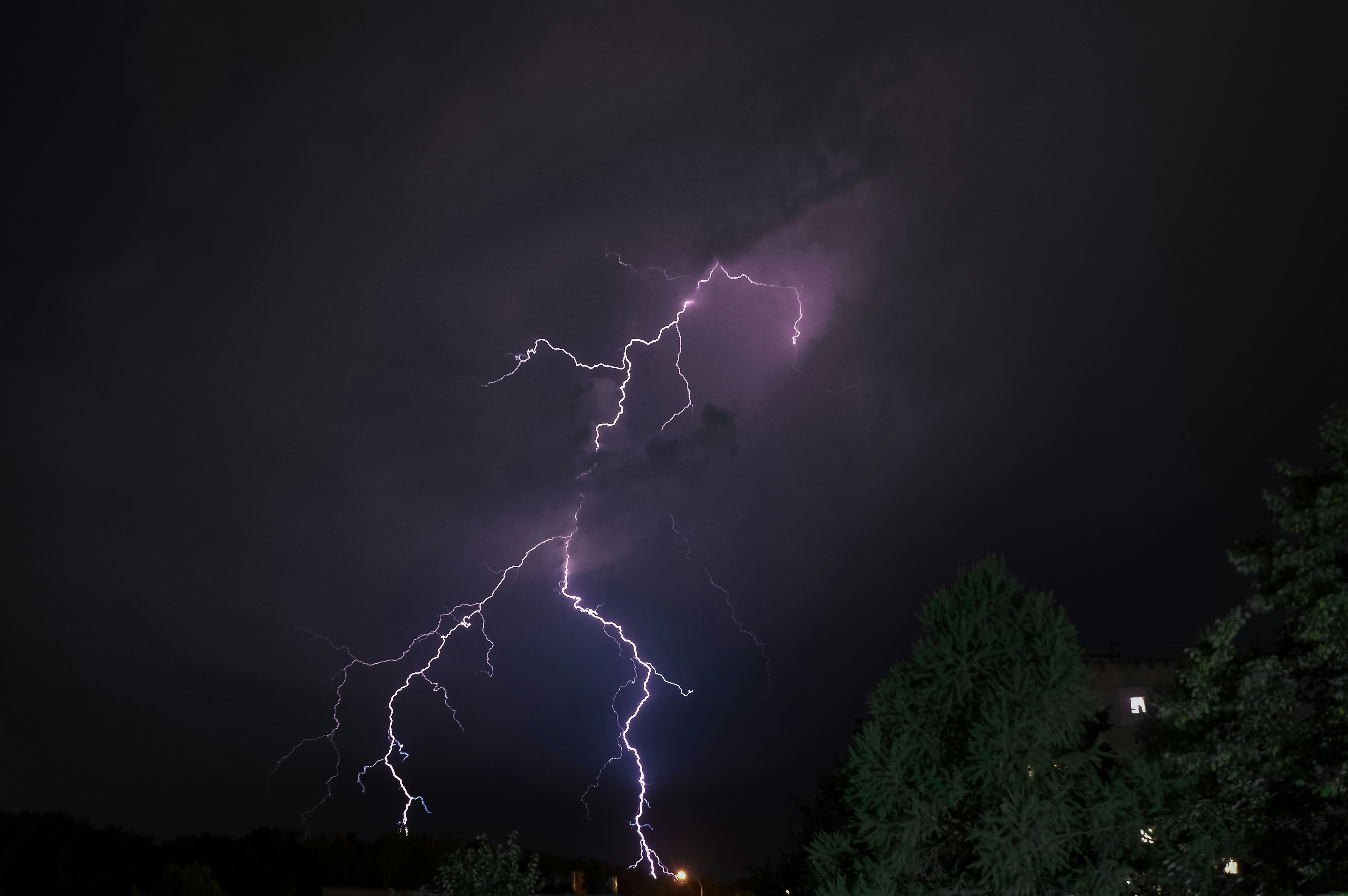 Time-lapse photography of a lightning striking on land photo – Free ...
