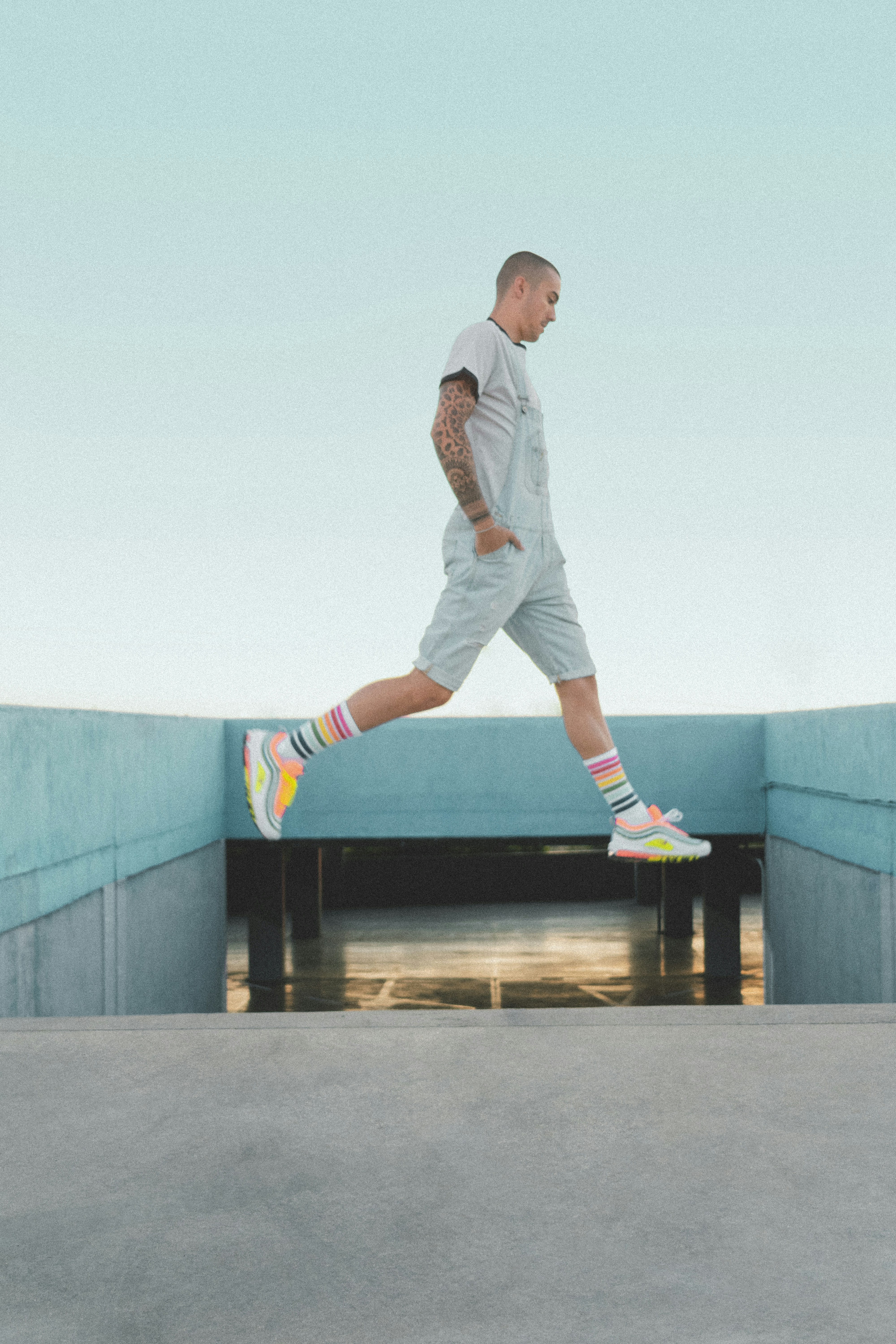 Leap of Style: Urban Elegance in Motion
