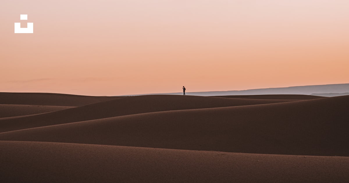 Silueta De La Persona De Pie En El Desierto Foto Imagen De Naturaleza