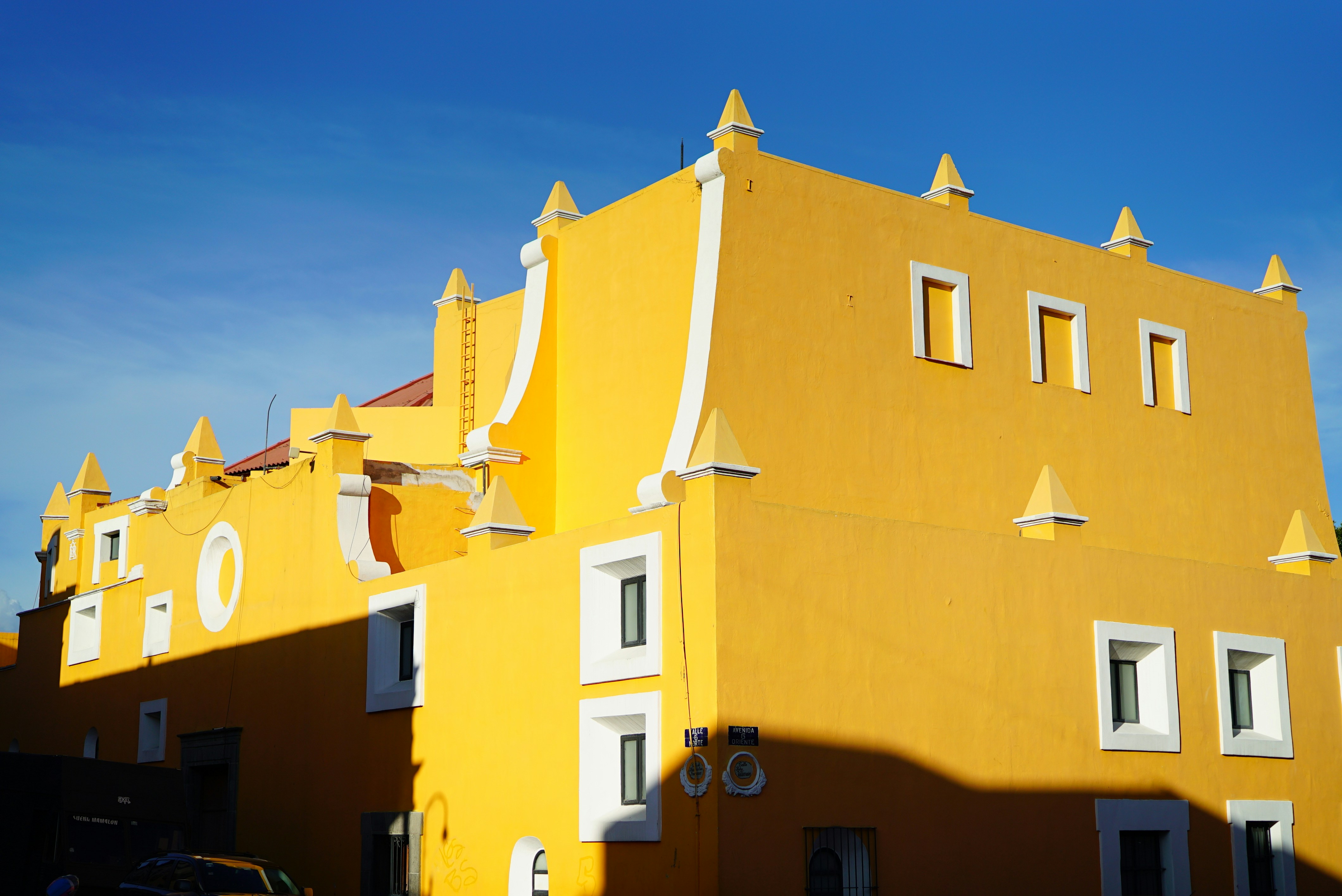 yellow concrete structure