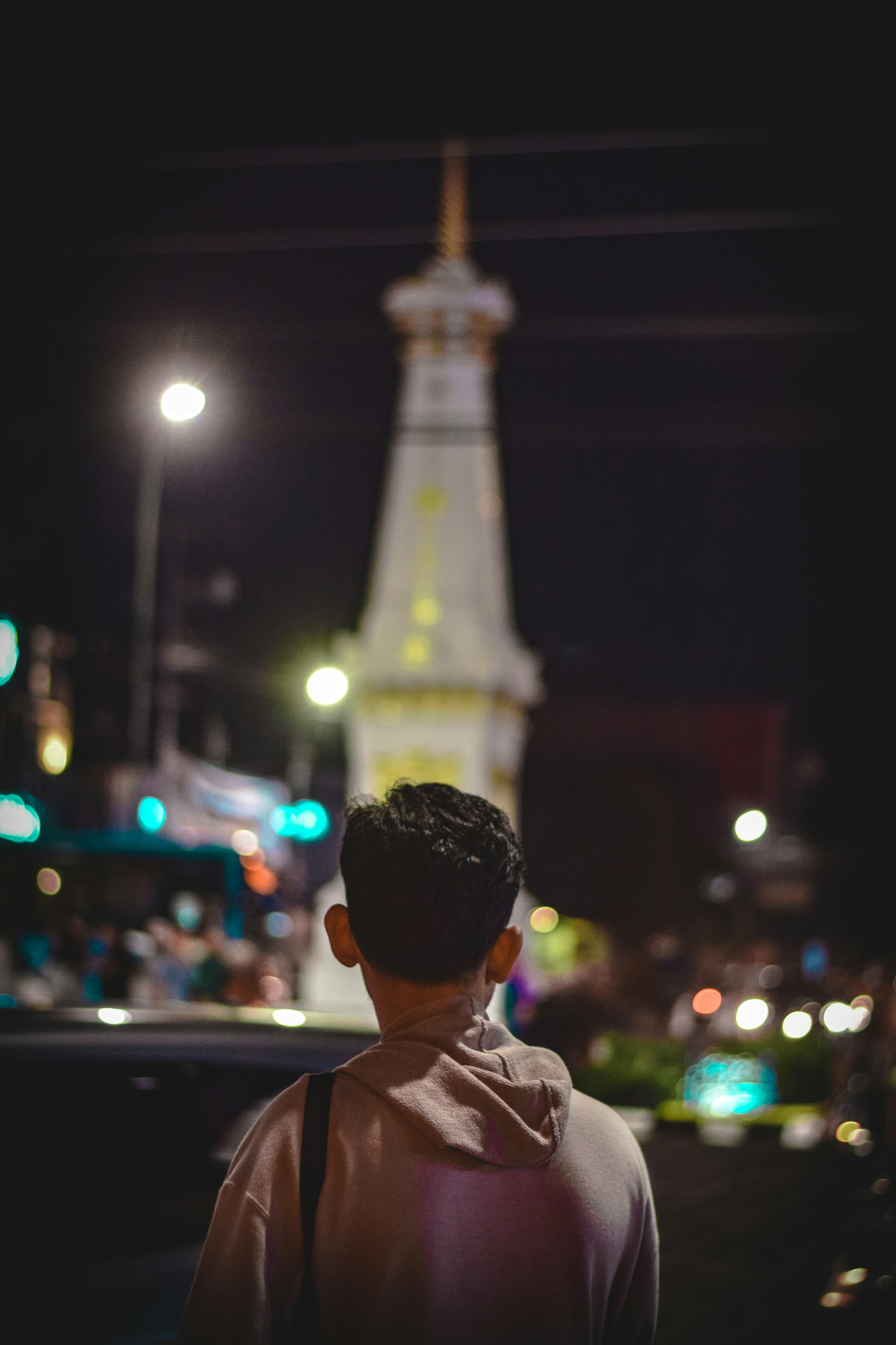 Night Portrait at the City Monument