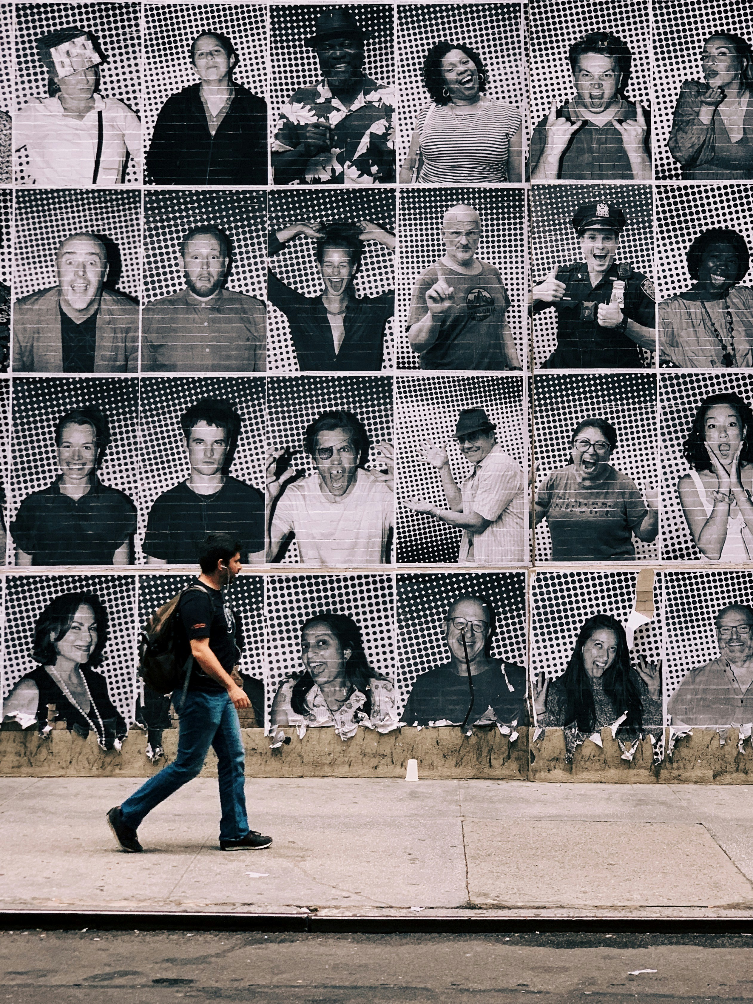 Crossing the Portrait Grid: A Lone Traveler in Color